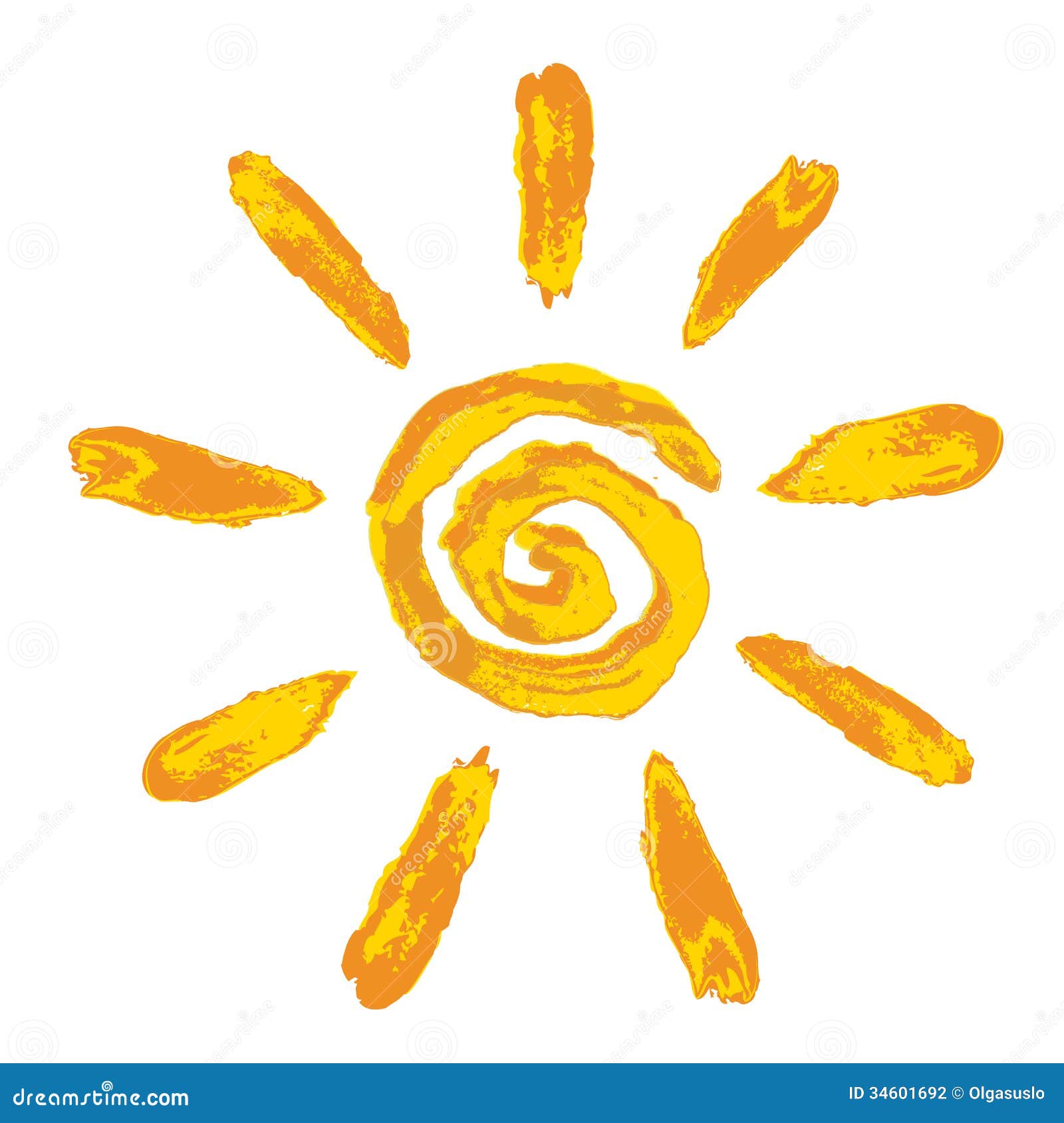 Bright sun painted colors stock vector. Illustration of curve - 34601692