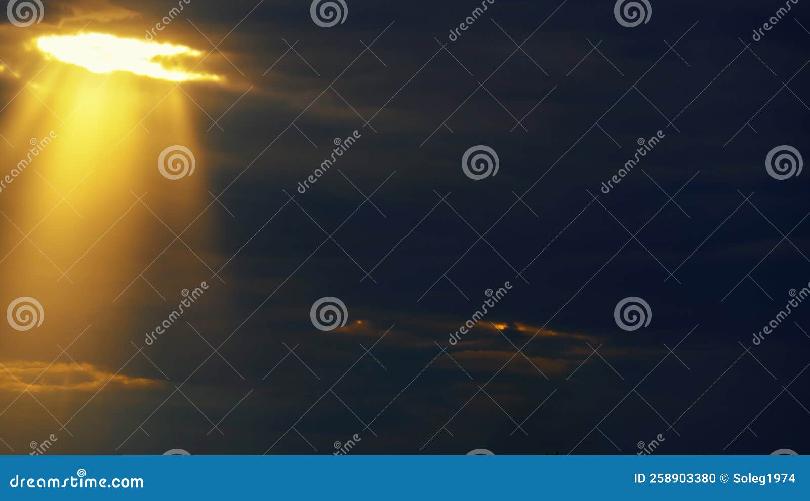 Bright Sun Ray through Dark Dramatic Sky with Storm Clouds, Extreme ...