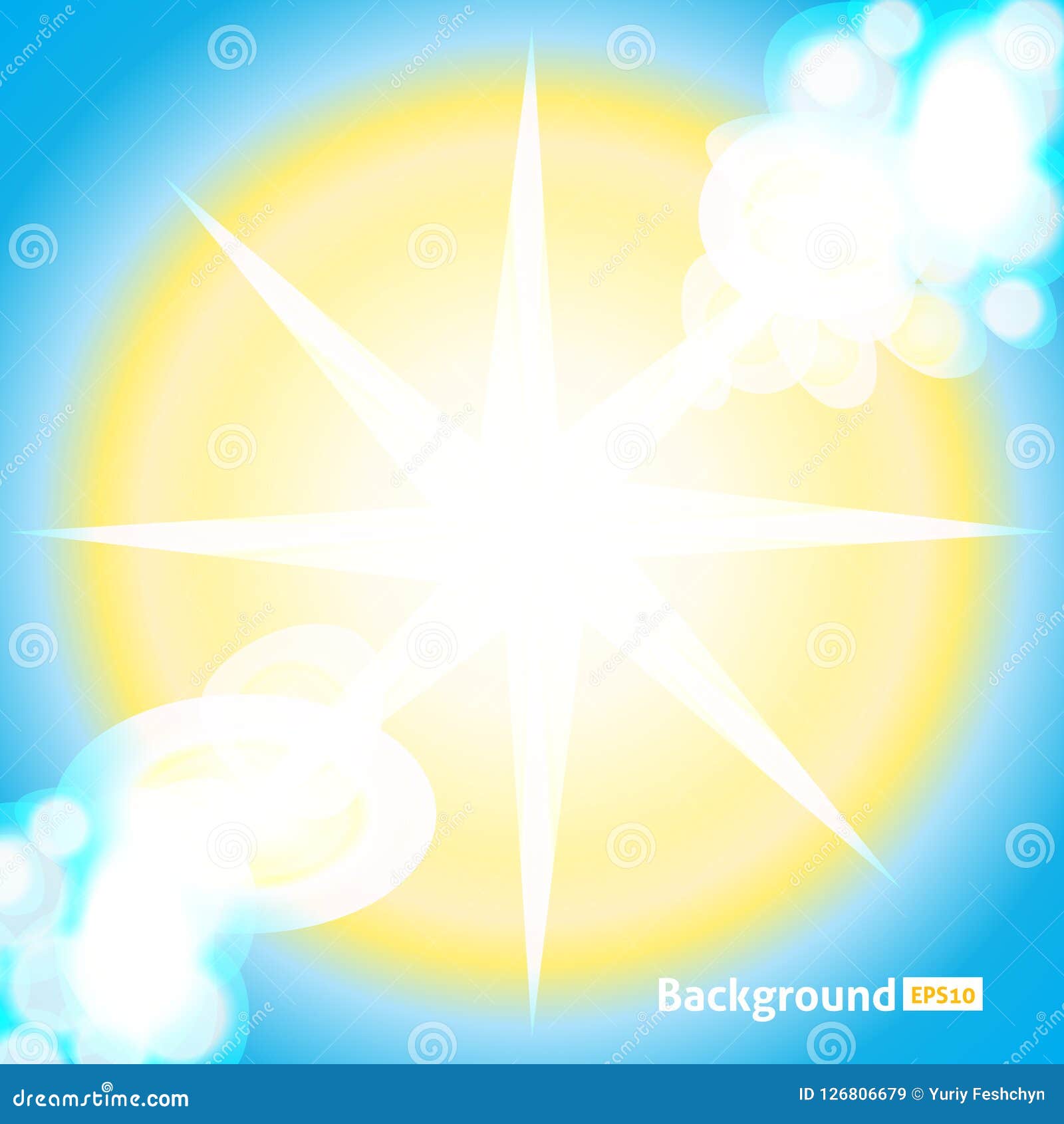 Bright Sun Rays Background. Vector Sunny Illustration Stock Vector ...