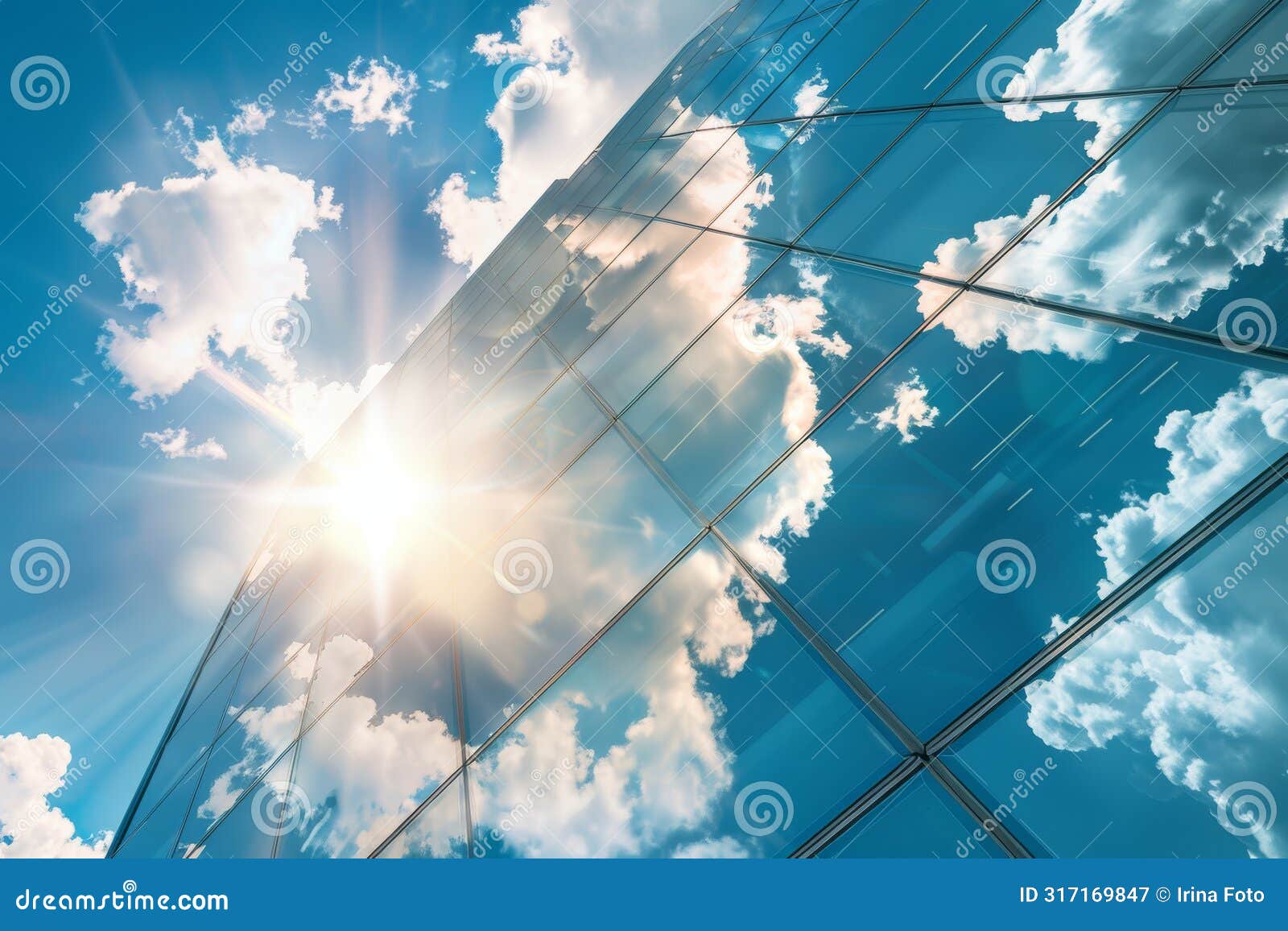 Bright Sun Rays Reflecting Off a Glass-fronted Building. Stock Image ...