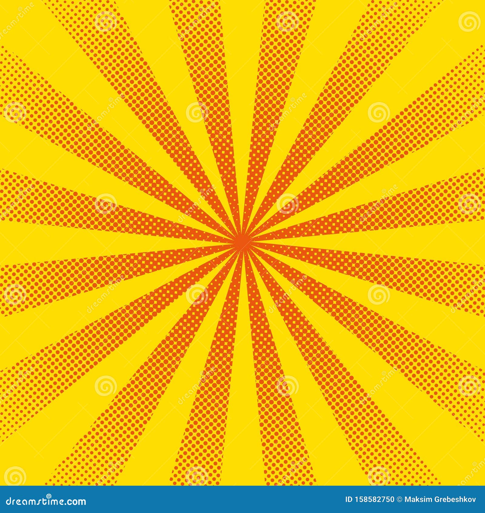 Bright Sun Rays with Yellow Dots Stock Illustration - Illustration of ...
