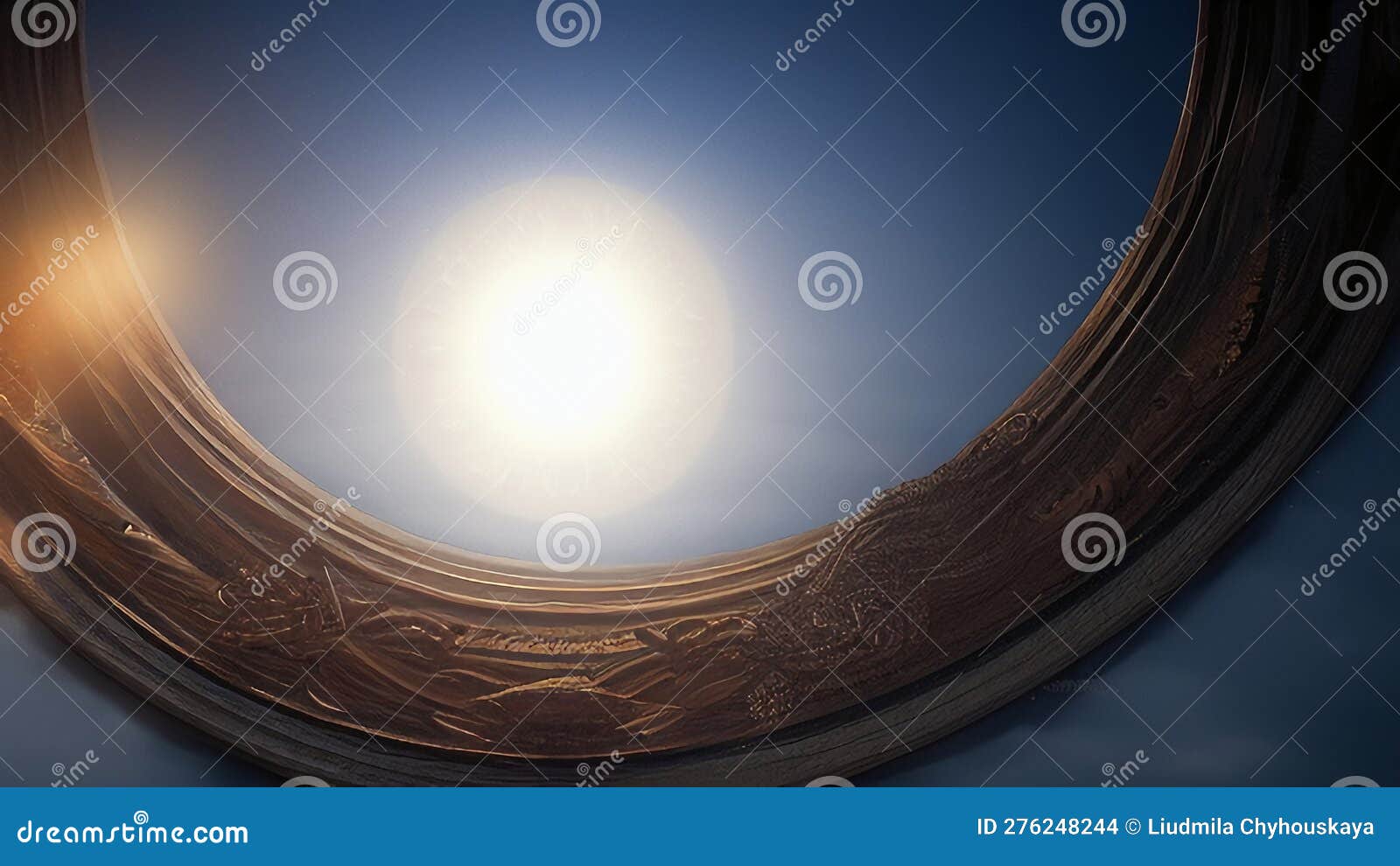 The Bright Sun in the Reflection of the Mirror. Generated by AI ...