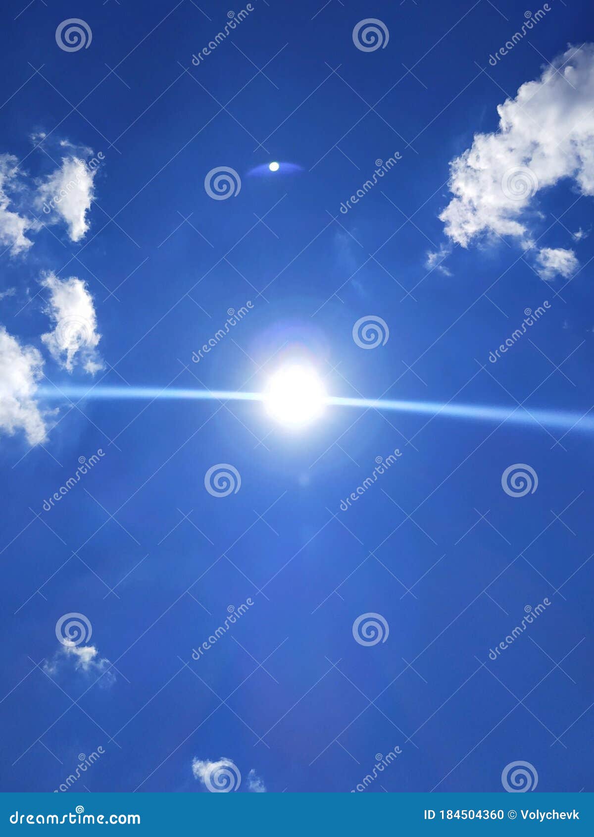 Bright Sun with Reflections in the Camera Stock Photo - Image of camera ...