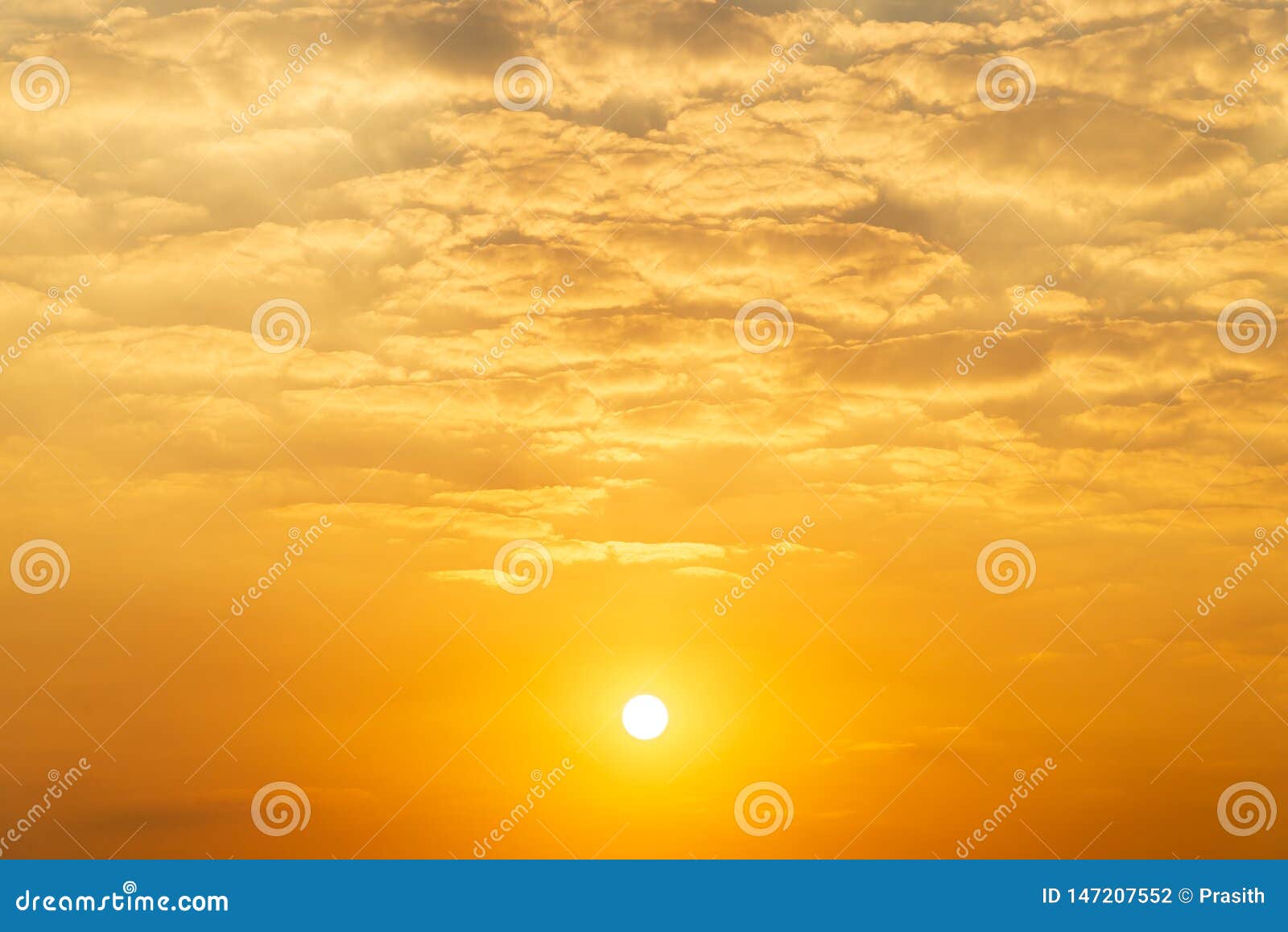 The Bright Sun and Soft Cloudy Yellow Sky Stock Photo - Image of ...