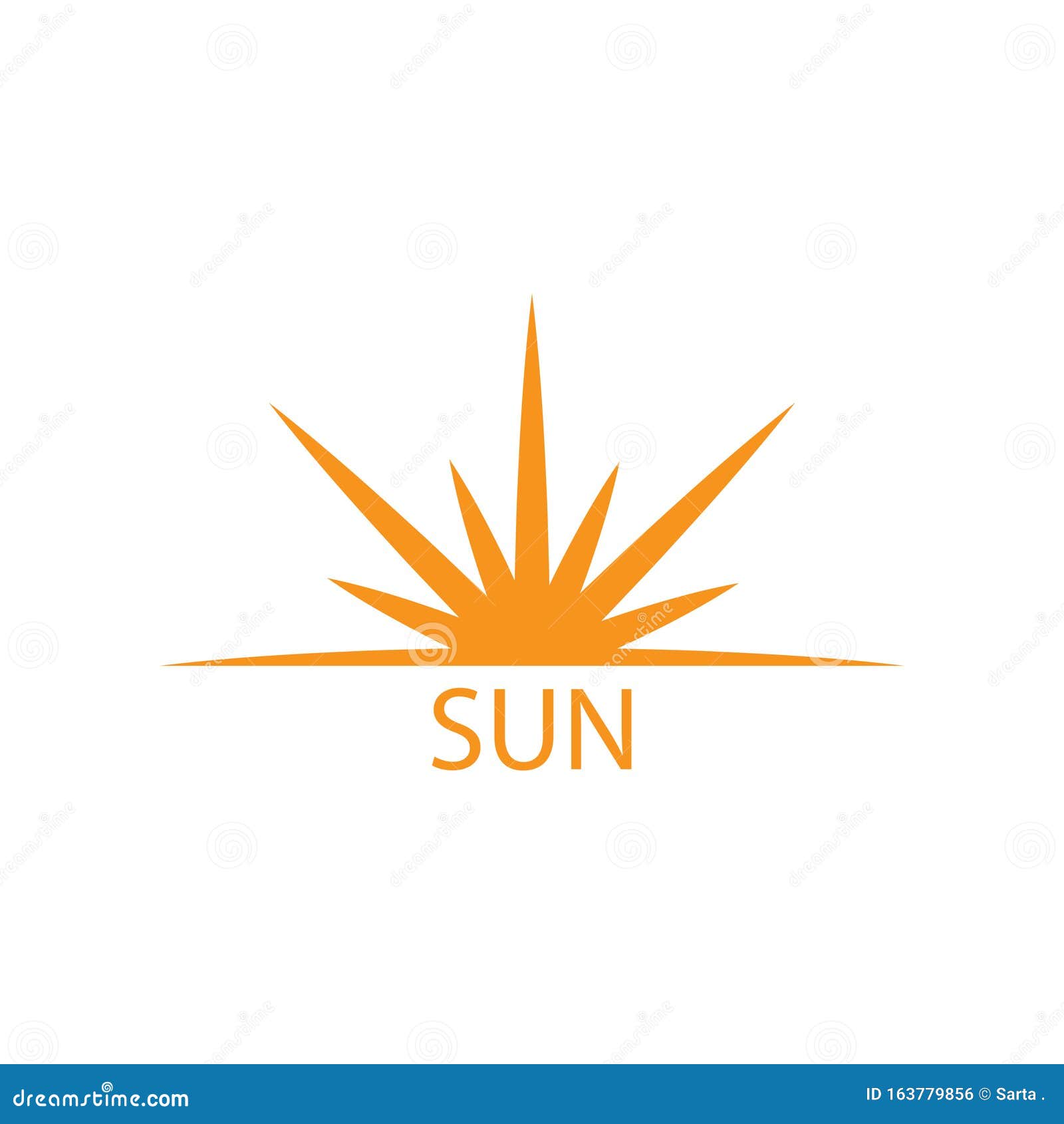 Bright Sun with Sunrise Logo Illustration Stock Illustration ...