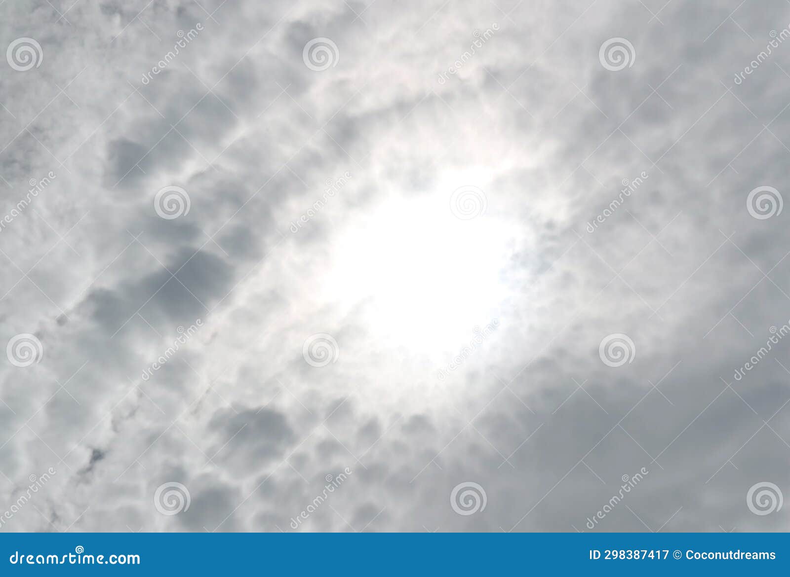 Bright Sunbeam Shining among Fluffy Altocumulus Clouds Stock Image ...