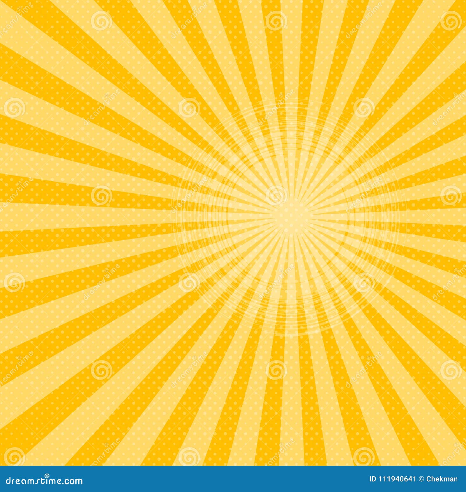 Yellow Sunbeams Halftone Background. Vector Illustration. Stock ...