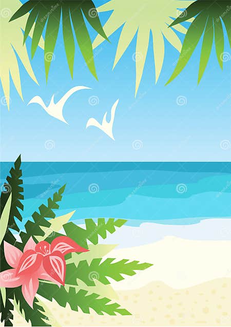 Bright sunny beach stock vector. Illustration of abstract - 21448708