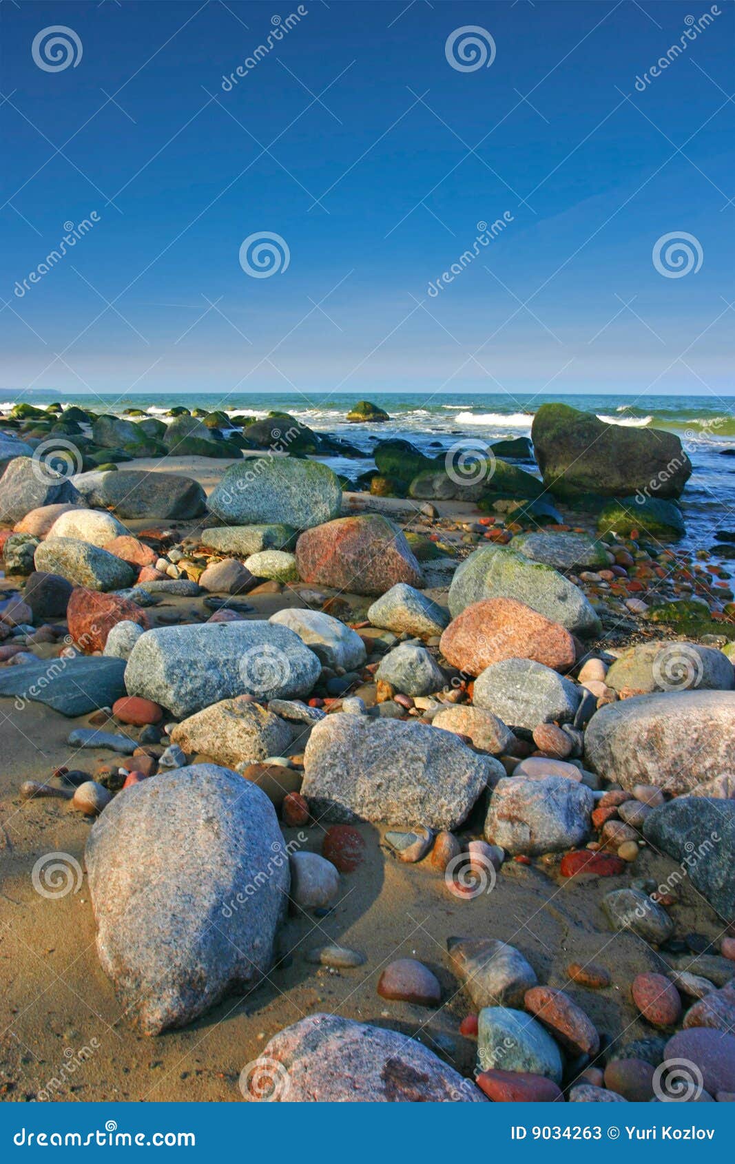 Bright Sunny Day, the Sea, the Sun, Sand, a Beach. Stock Image - Image ...