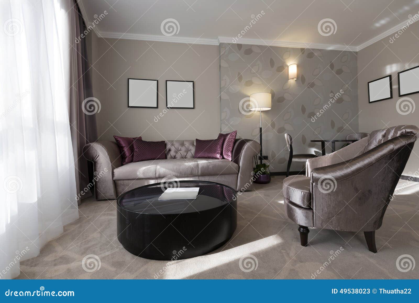 Bright Sunny Living Room Interior Stock Image - Image of design ...