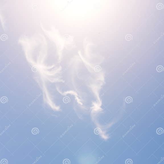A Bright, Sunny Sky with a Few Wispy Clouds Drifting Lazily by Stock Illustration - Illustration ...