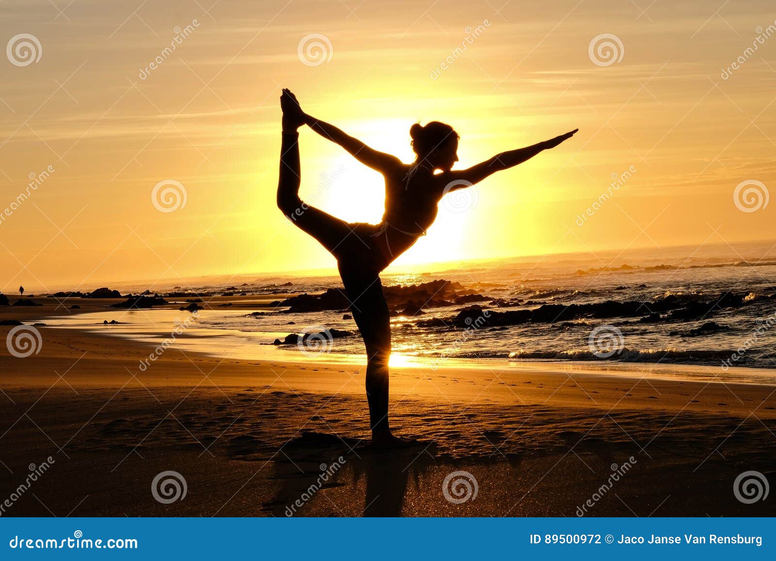 Bright Sunrays Behind Yogi Master Forming Silhouette Stock Photo ...