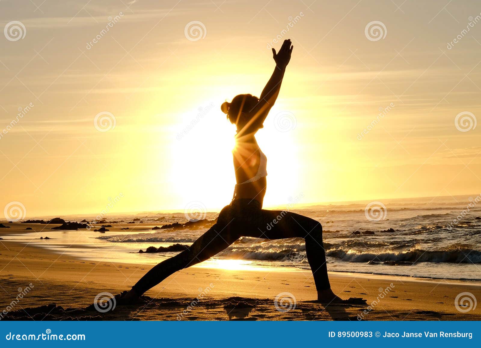 Bright Sunrays Behind Yogi Master Forming Silhouette Stock Image ...