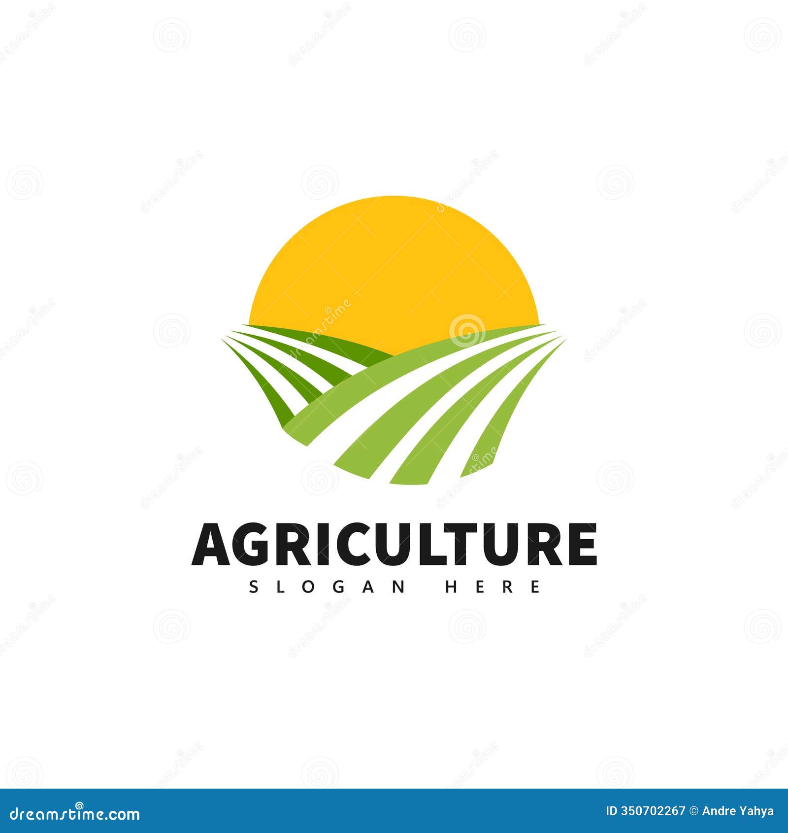 Bright Sunrise Over Fields - Agriculture Logo Design. Stock Vector ...