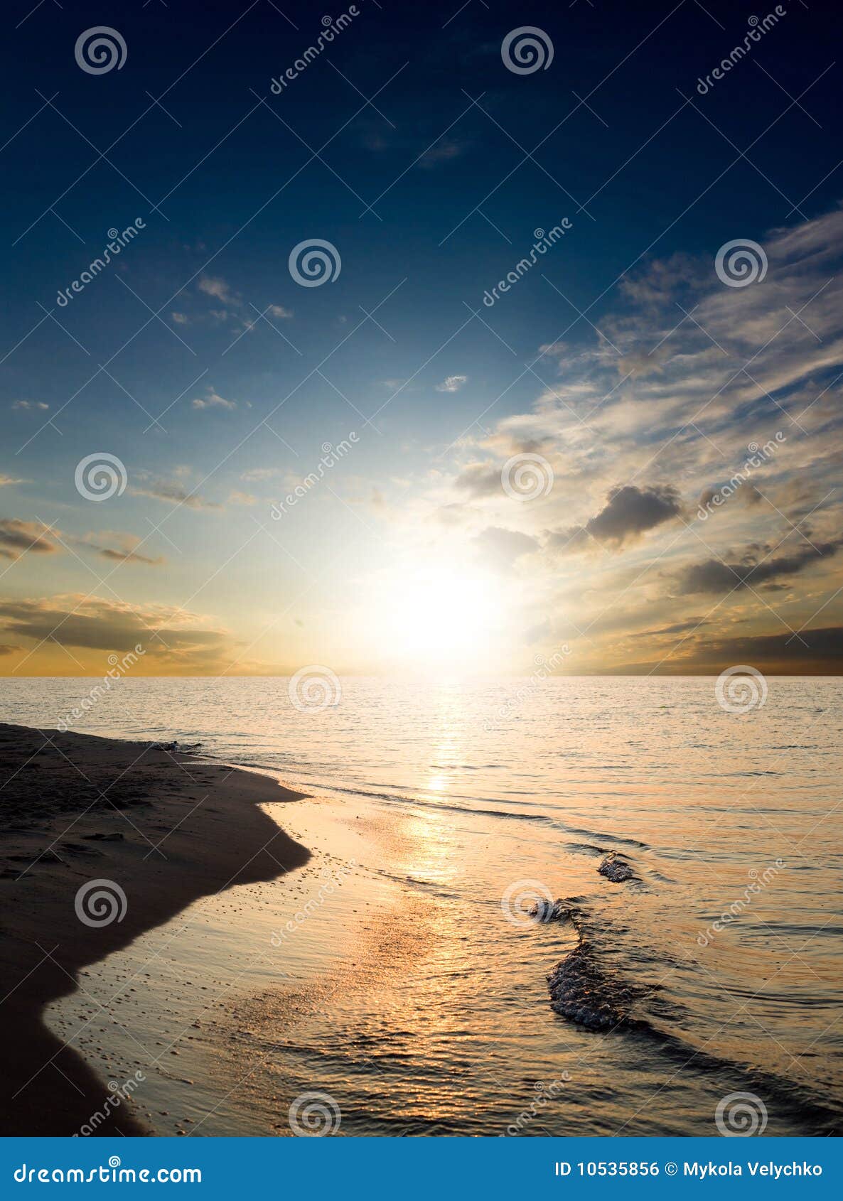 Bright sunset stock photo. Image of cloud, shore, yellow - 10535856