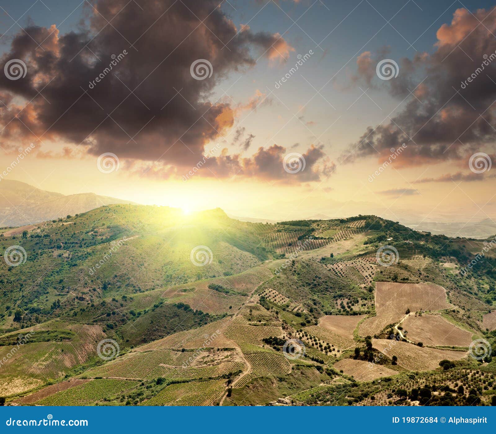 Bright sunset stock photo. Image of sunset, landscape - 19872684