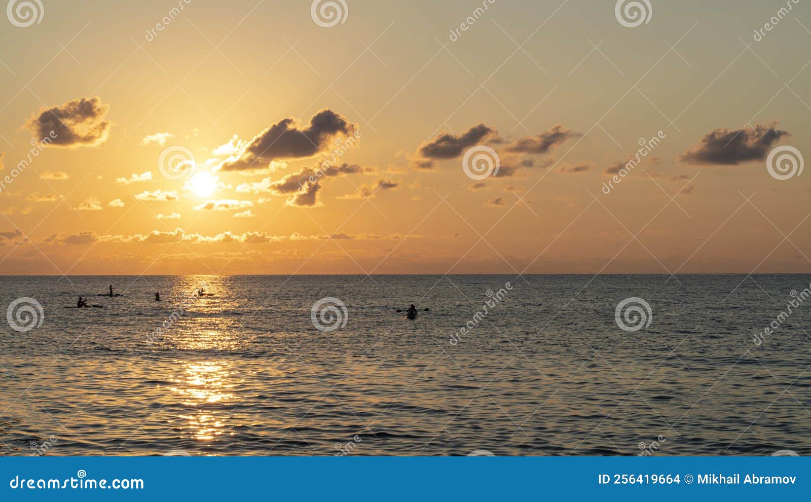 Bright Sunset with Large Yellow Sun Under the Sea Surface. Stock Photo - Image of travel ...