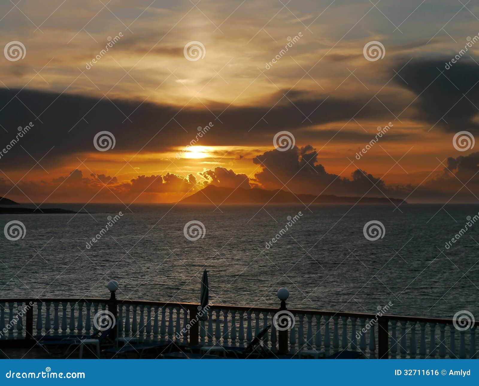 Bright Sunset Over a Balcony Stock Photo - Image of scenery, artistic ...