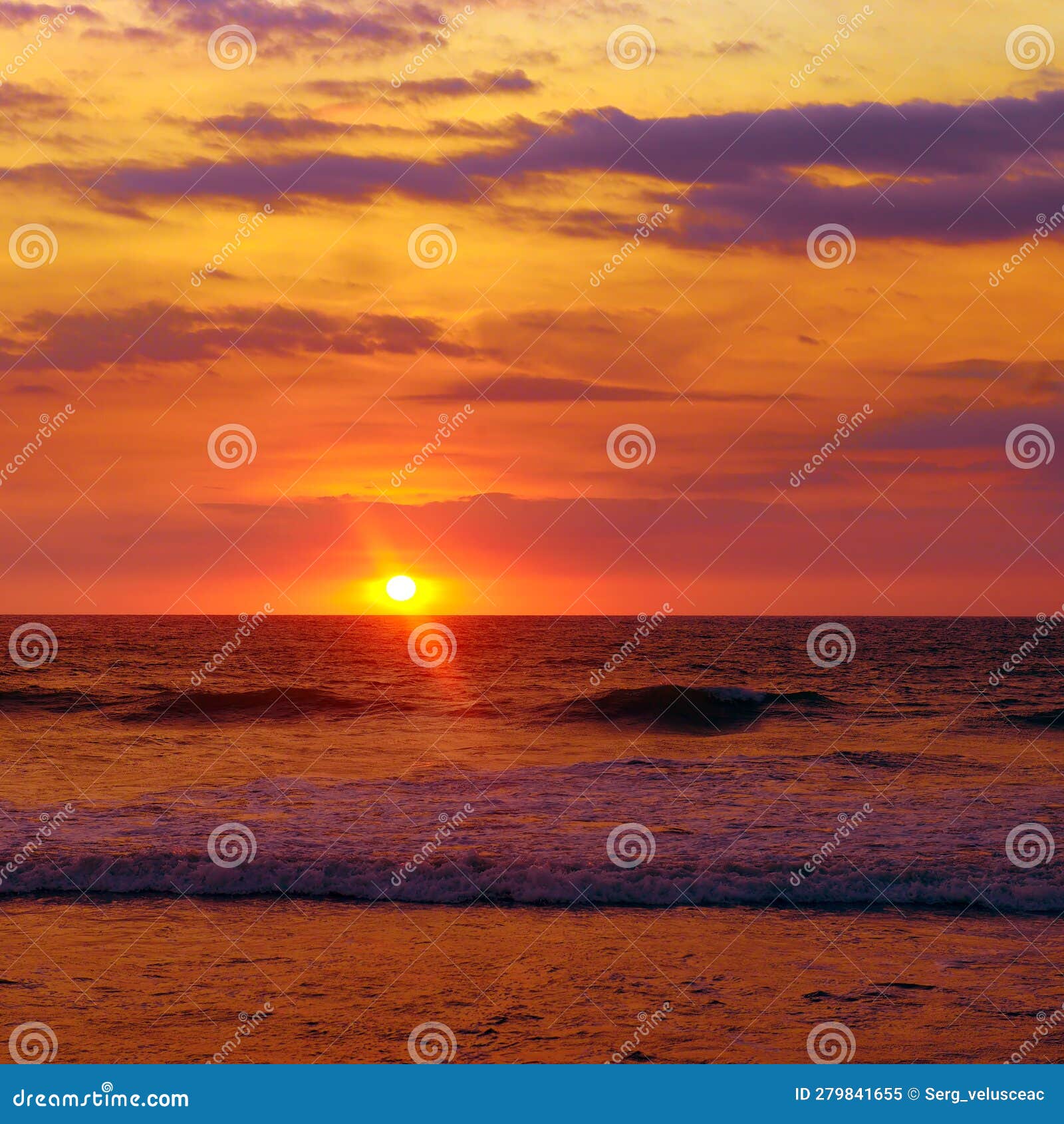 Bright sunset over ocean stock image. Image of cloud - 279841655