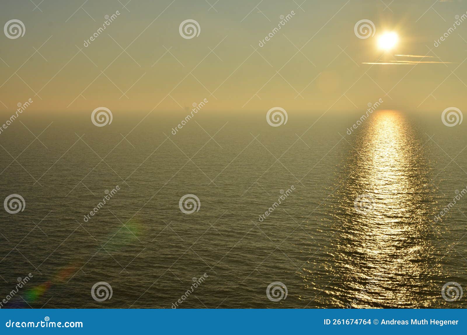 Bright Sunset Reflection of Sun at Water Surface Background Stock Photo ...