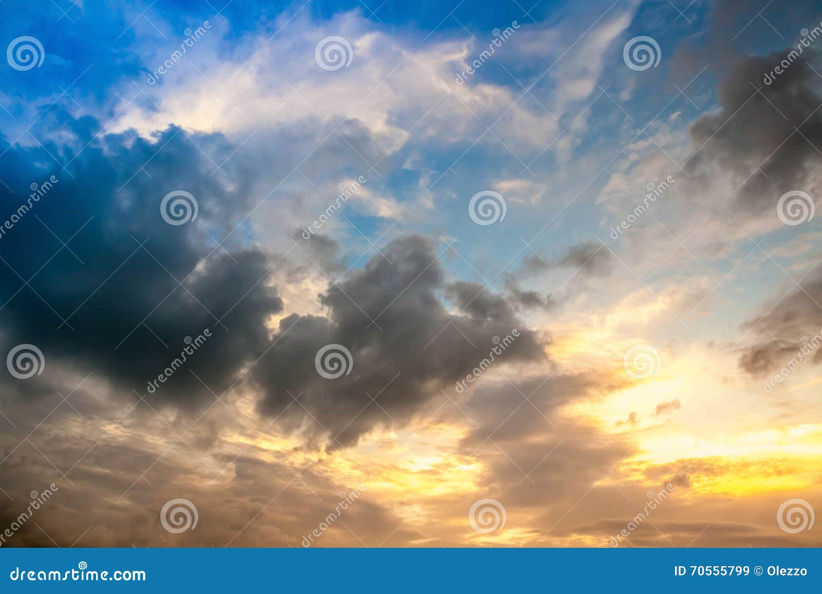 Bright Sunset Sky Background Stock Image - Image of gold, nature: 70555799