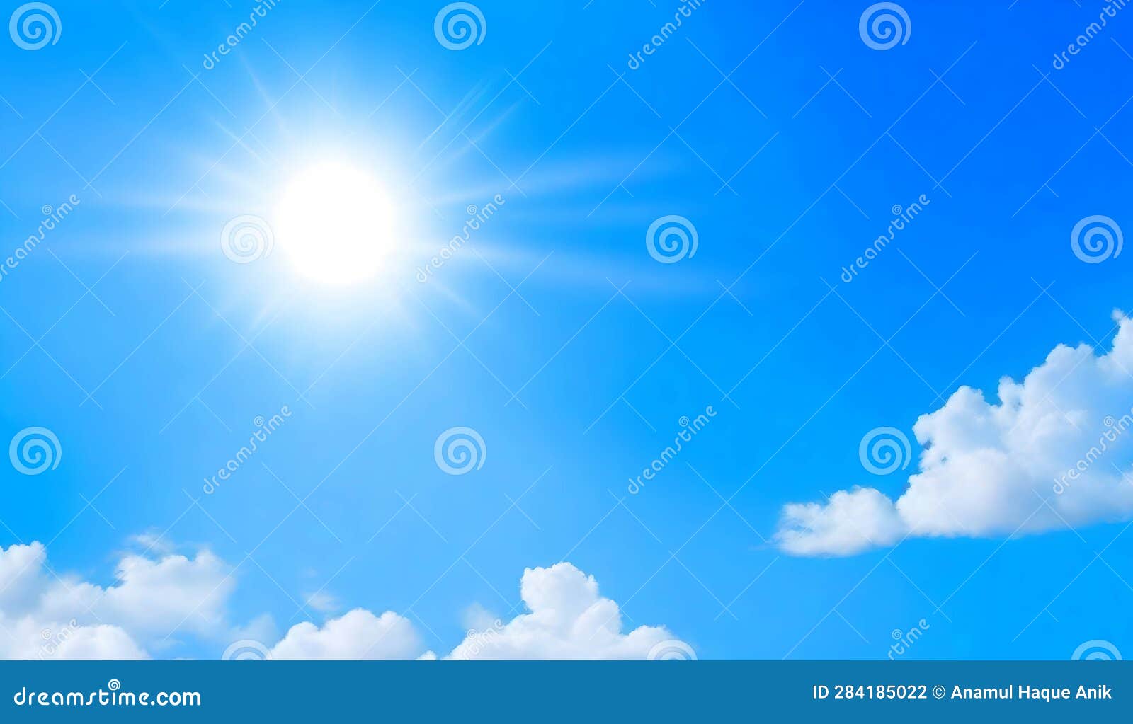 Bright Sunshine Blue Sky Background. Clouds Sunshine Background Stock ...