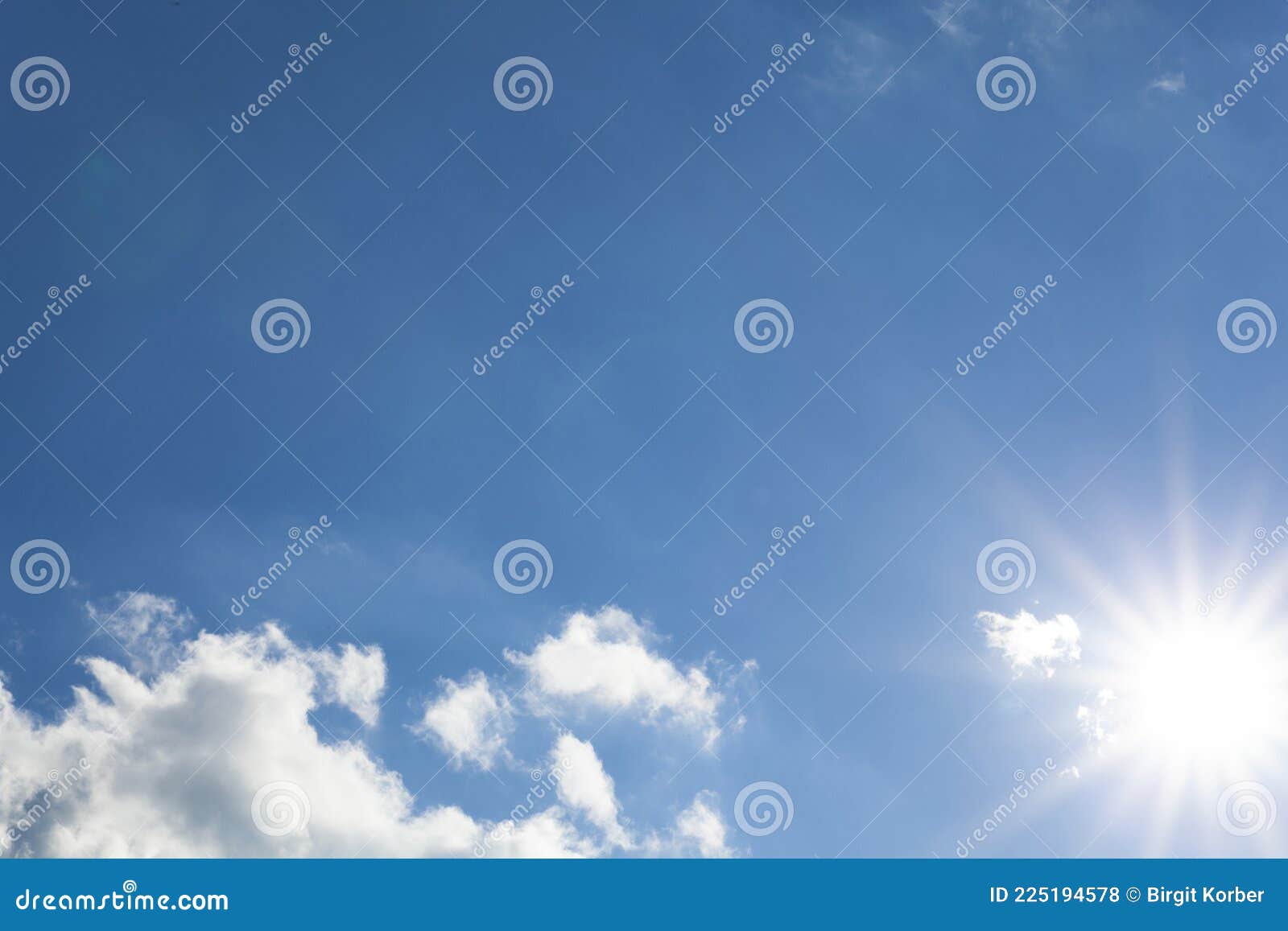 Sunshine on blue sky stock photo. Image of season, nature - 225194578