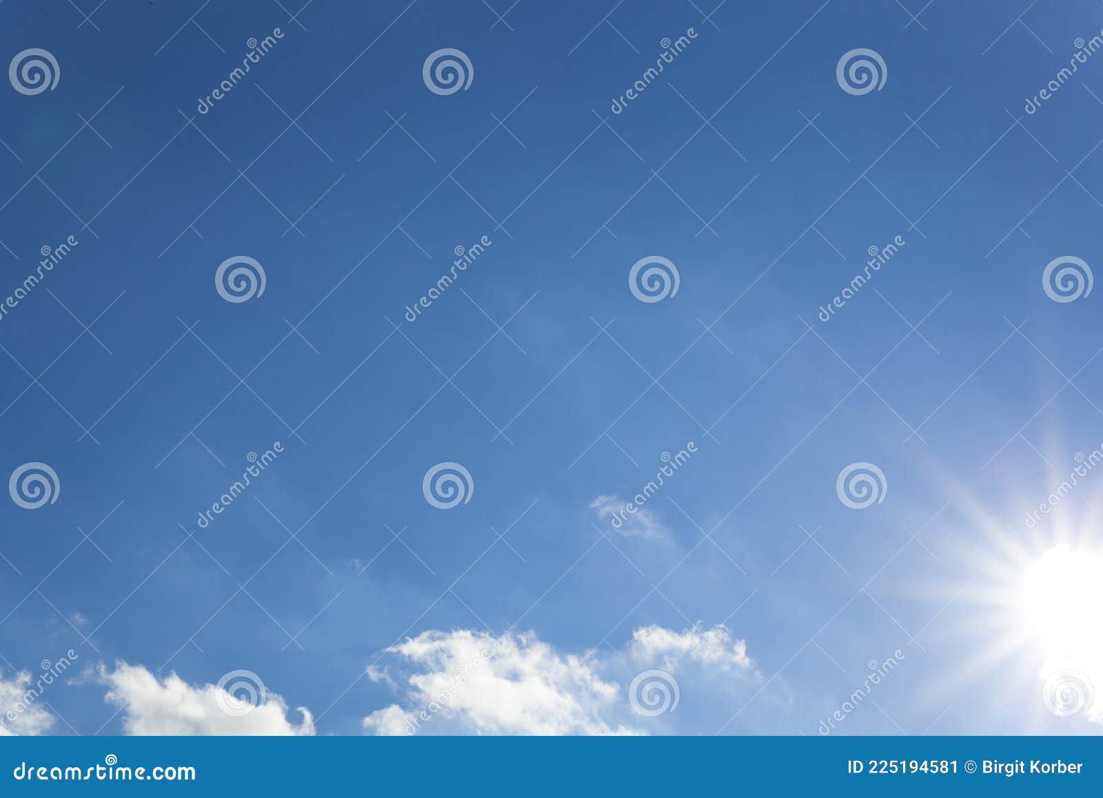 Sunshine on blue sky stock image. Image of ozone, blue - 225194581