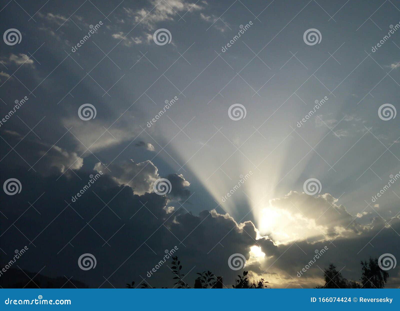 Bright Sunshine Glorious Sun Rays Fresh Morning Sky Stock Photo - Image ...