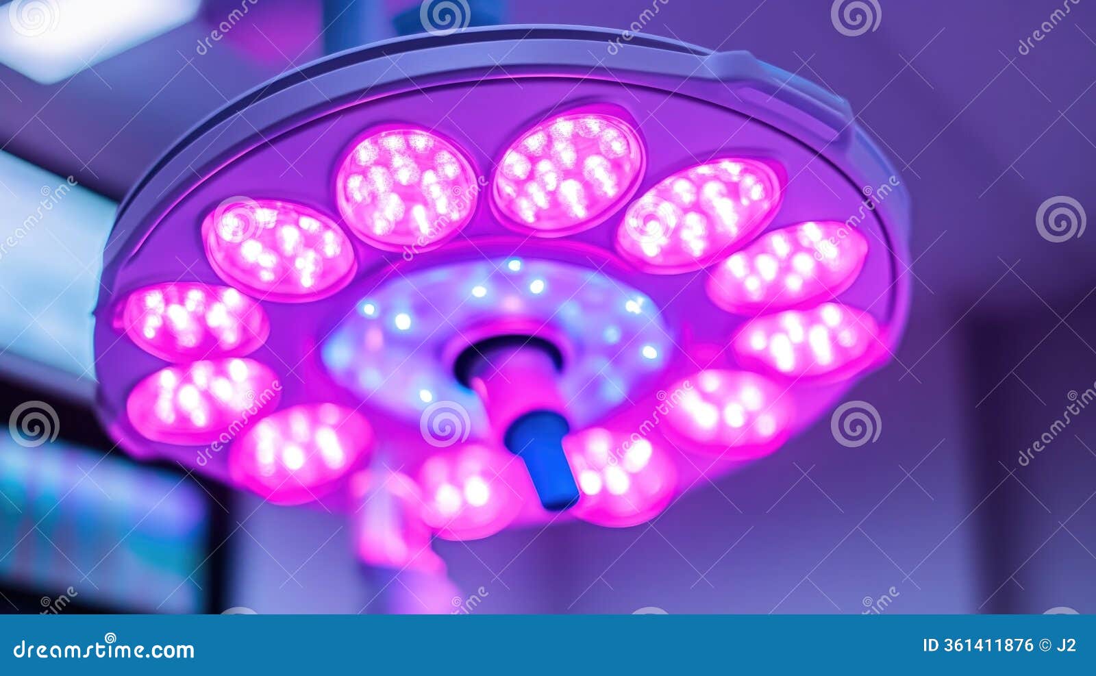 Bright Surgical Light with Purple Led Illumination in Modern Operating ...