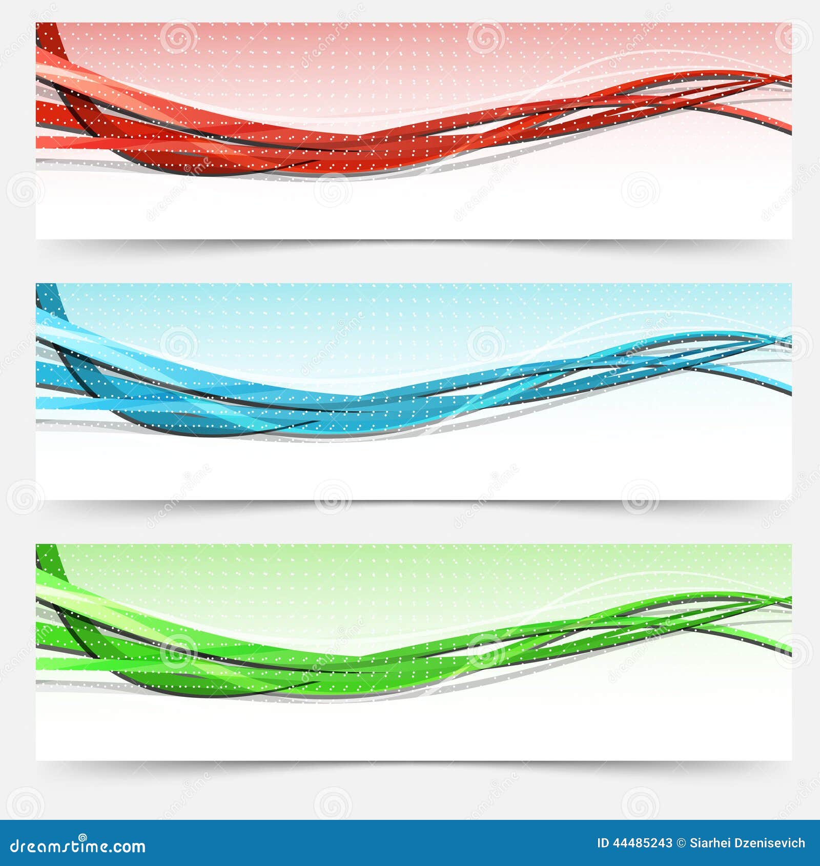 Bright Swoosh Lines Headers Footers Templates Cartoon Vector ...