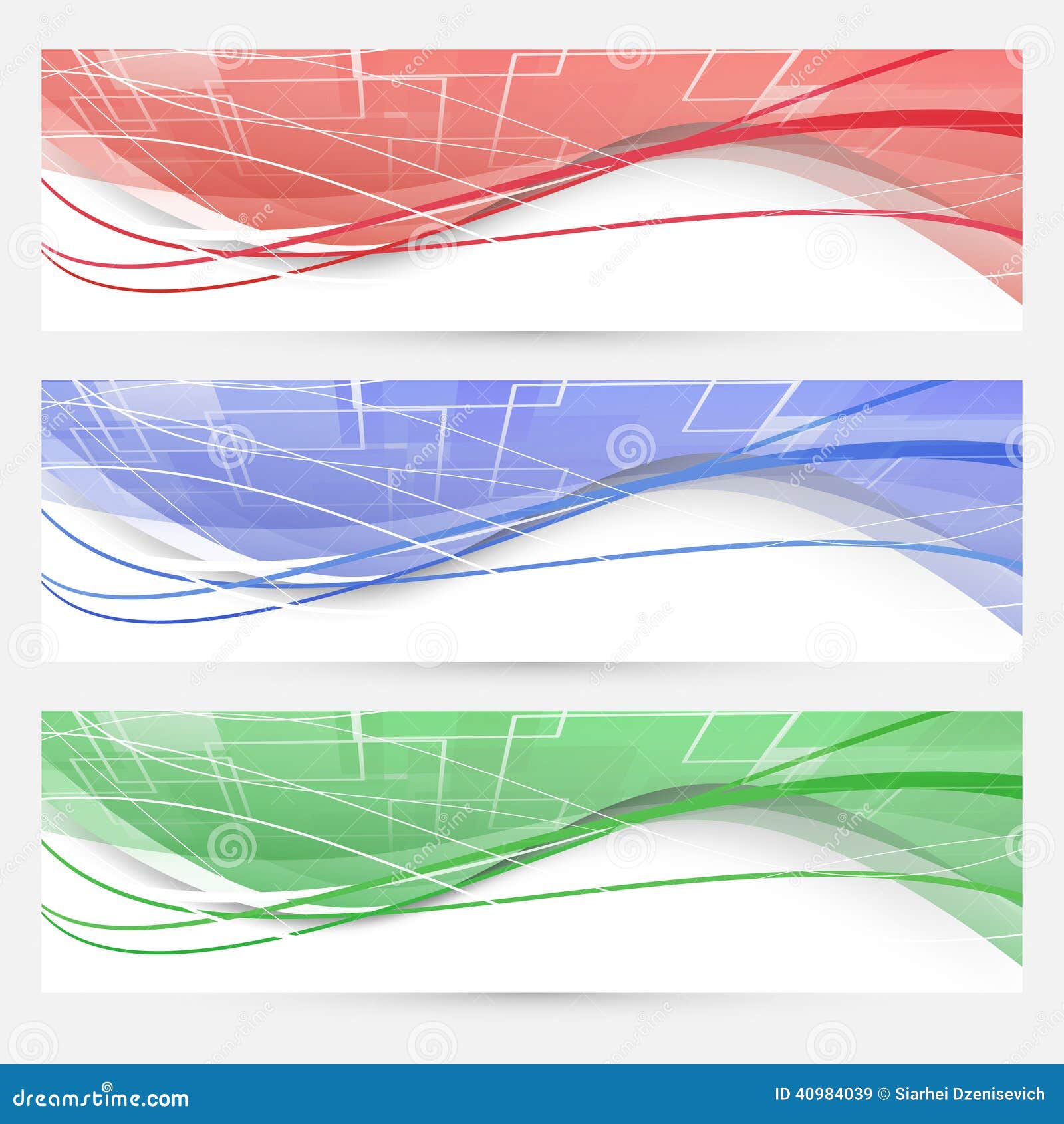 Bright Swoosh Lines Headers Footers Templates Cartoon Vector ...