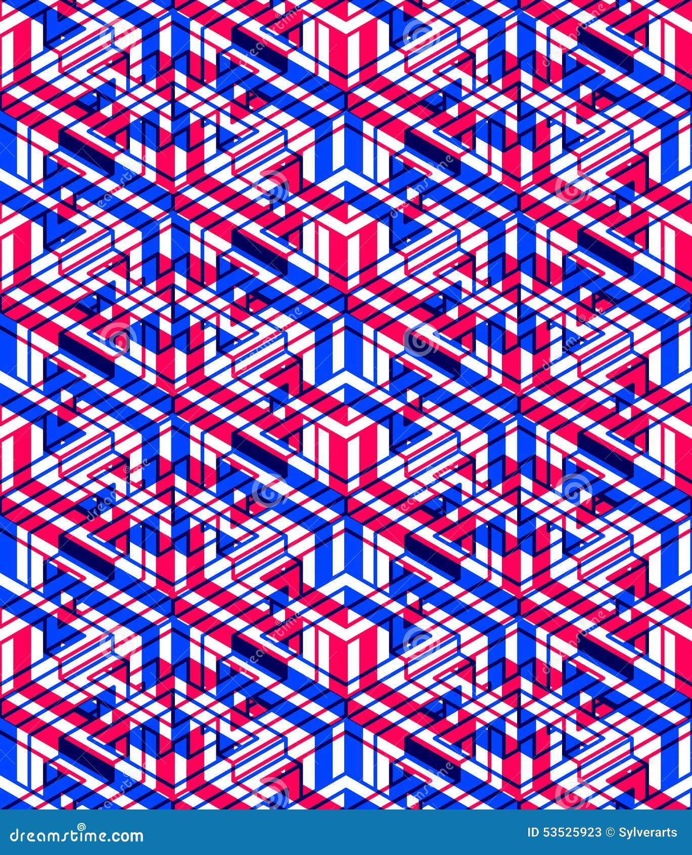 Bright Symmetric Seamless Pattern with Interweave Figures. Continuous ...