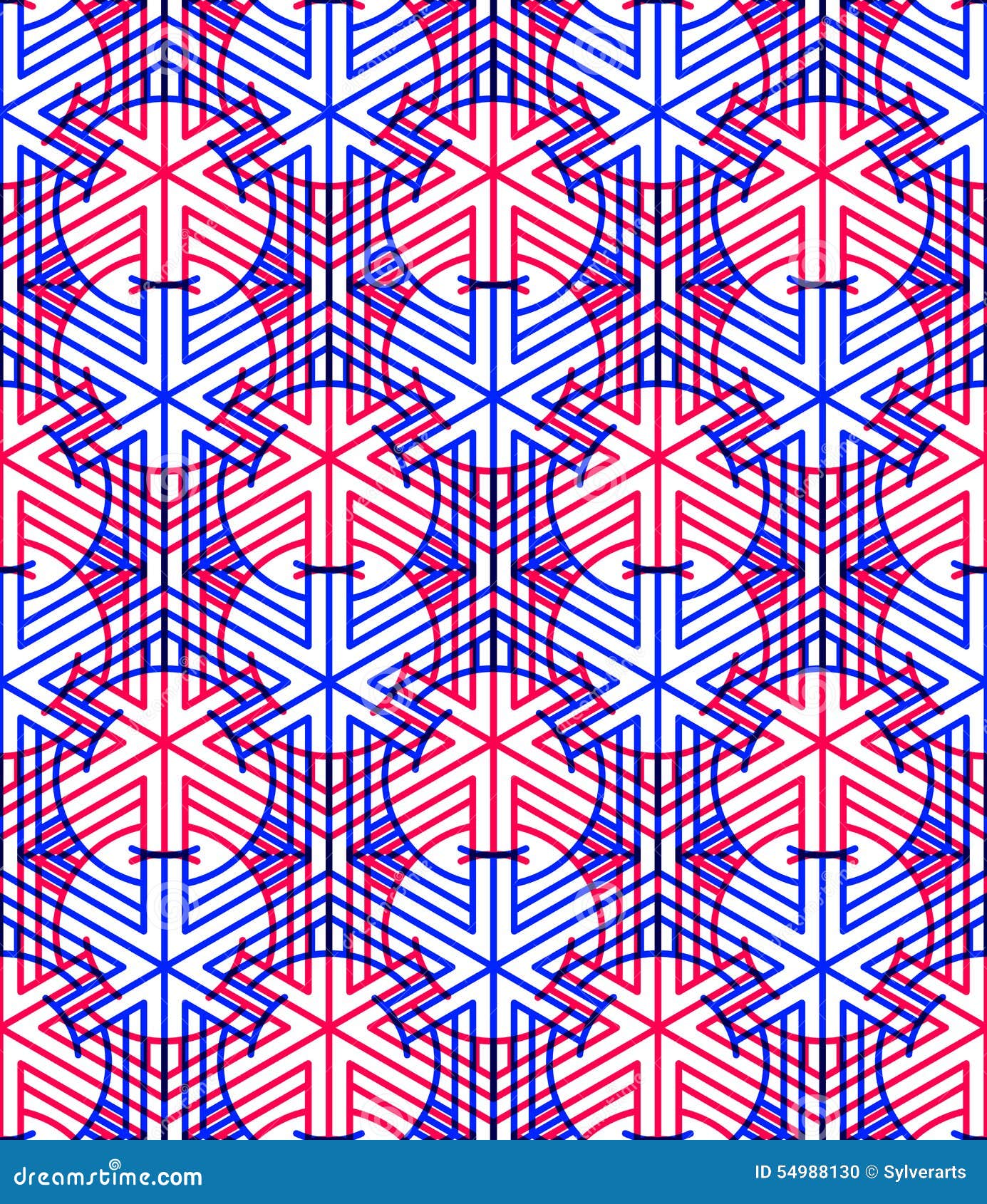 Bright Symmetric Seamless Pattern With Interweave Figures. Cartoon ...