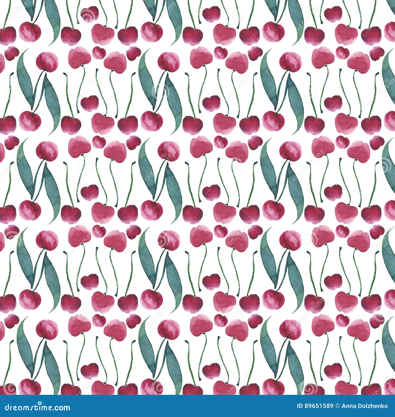 Bright Tasty Cherry Pattern Seamless Stock Illustration - Illustration ...