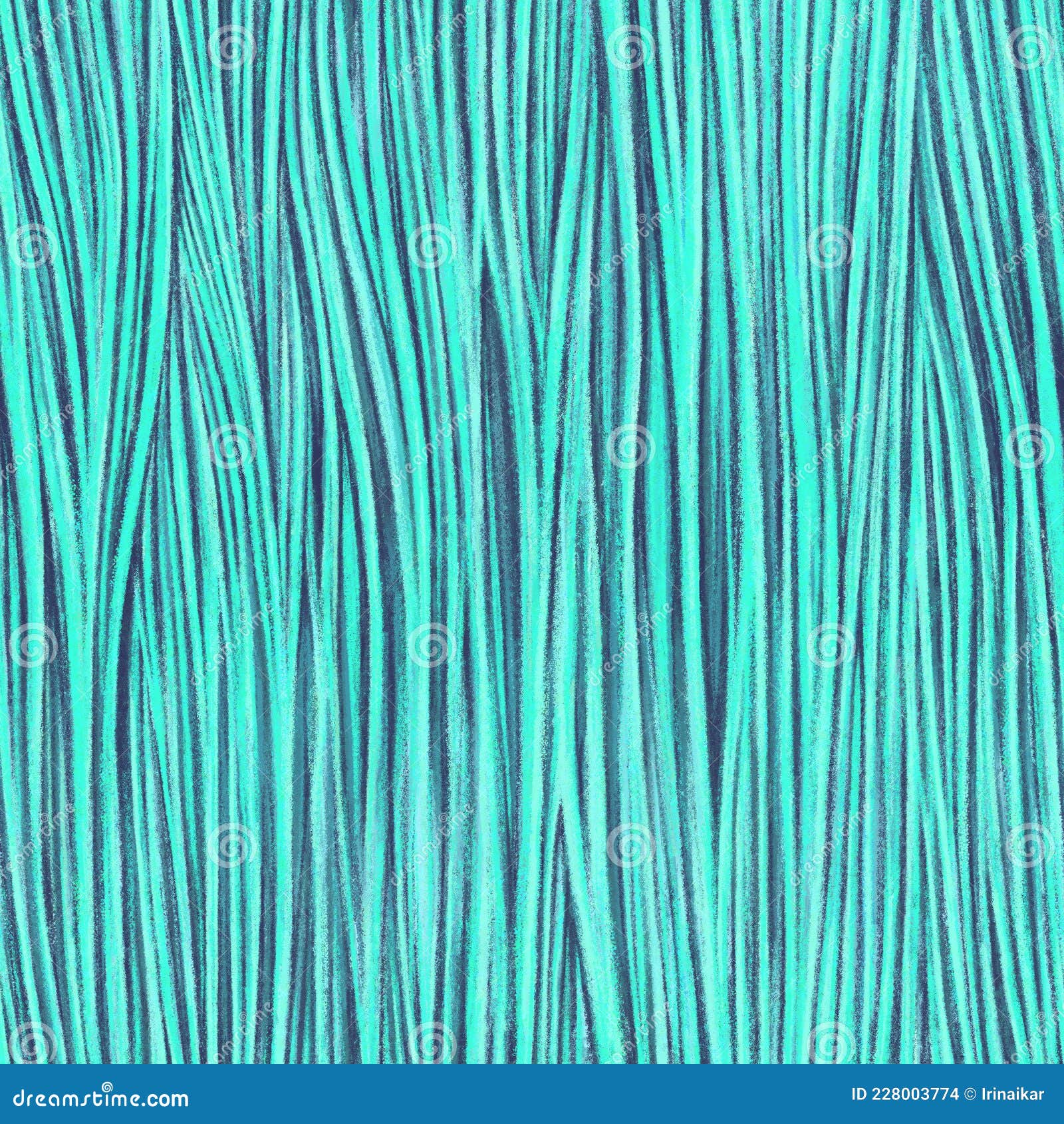Bright Teal and Blue Vertical Wavy Lines Seamless Pattern. Striped ...