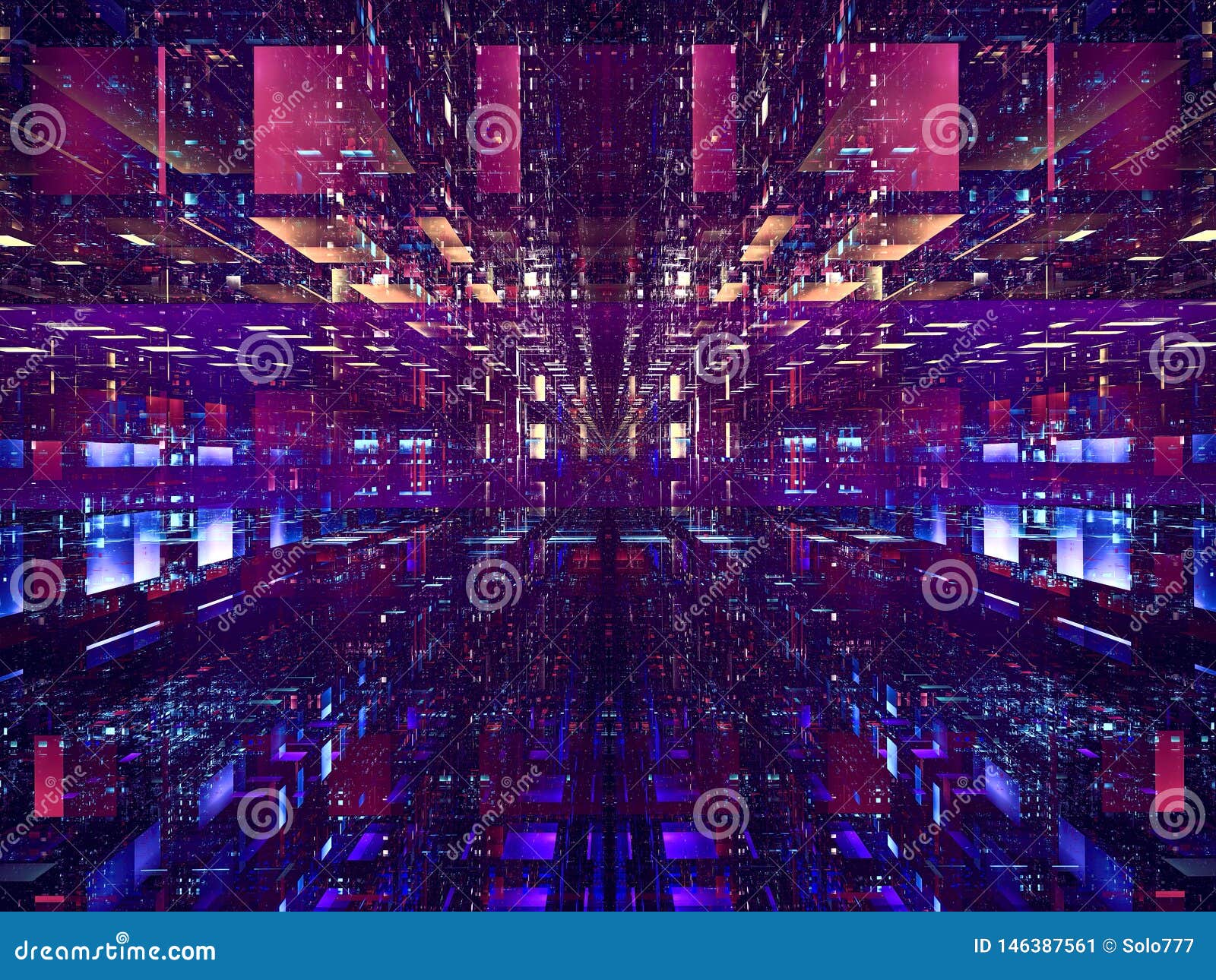 Bright Tech Background with Blocks - Abstract Digitally Generated Image ...