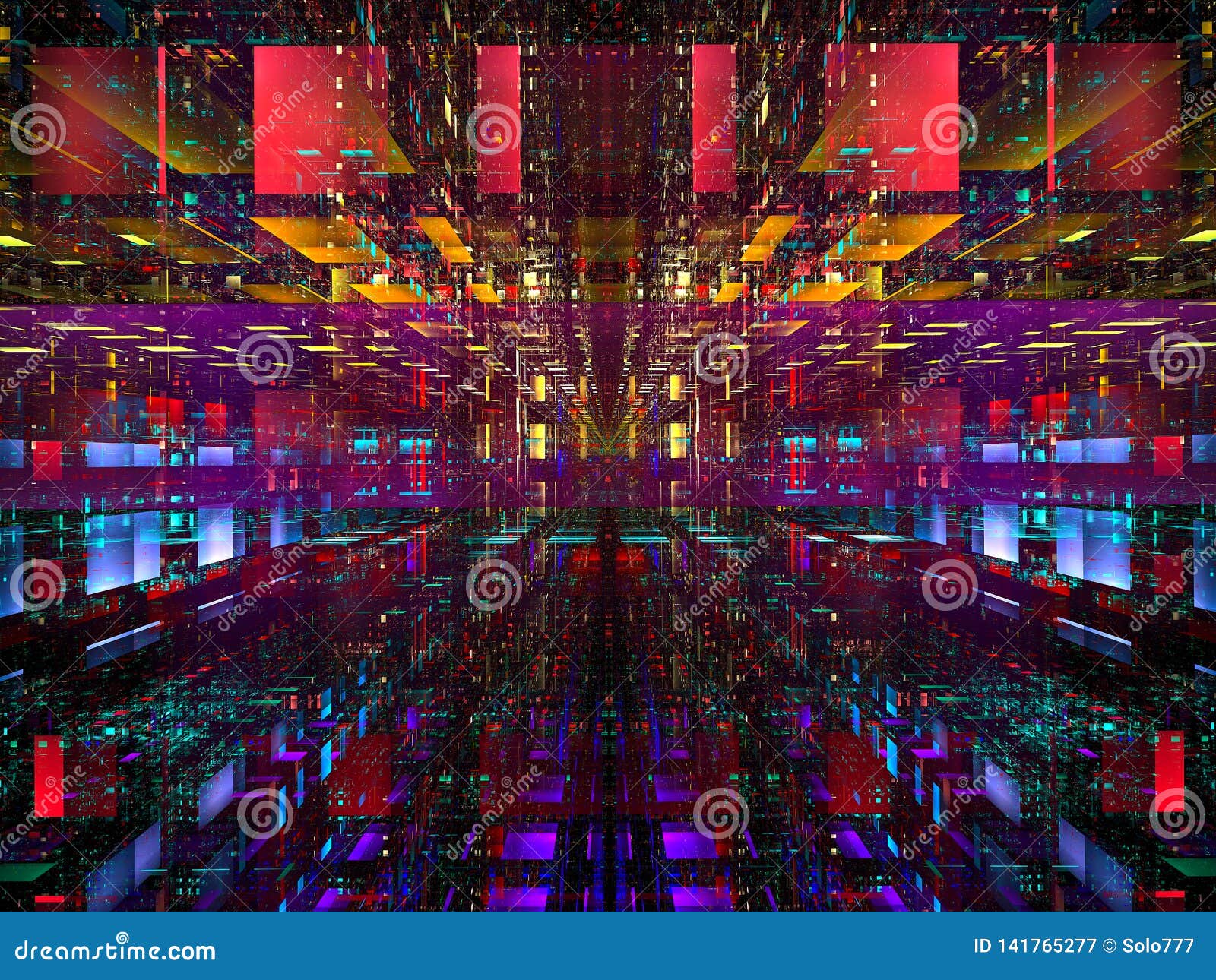 Bright Tech Background with Blocks - Abstract Digitally Generated Image ...