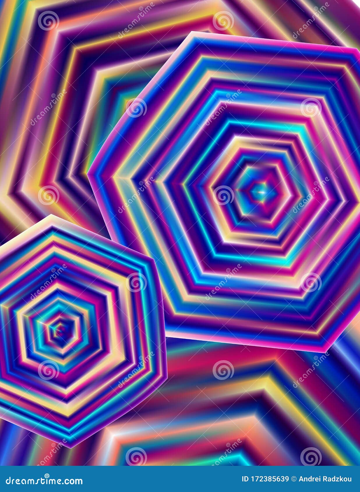 Bright Technicolor Background with Colorful Hexagons. Vector Pattern ...