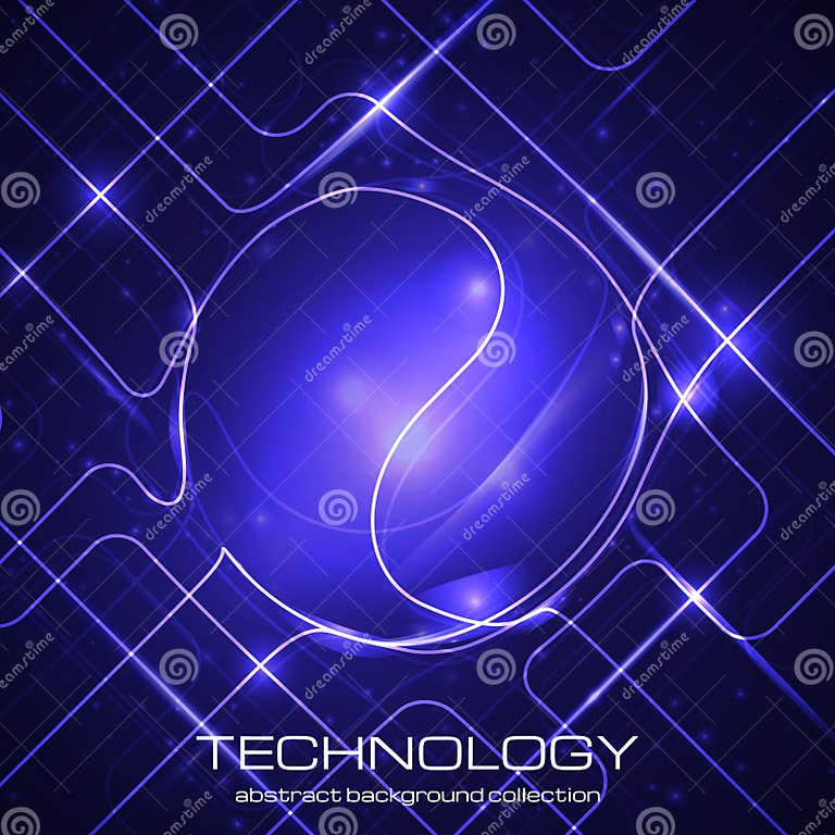 Bright Technology Background Stock Vector - Illustration of chip ...