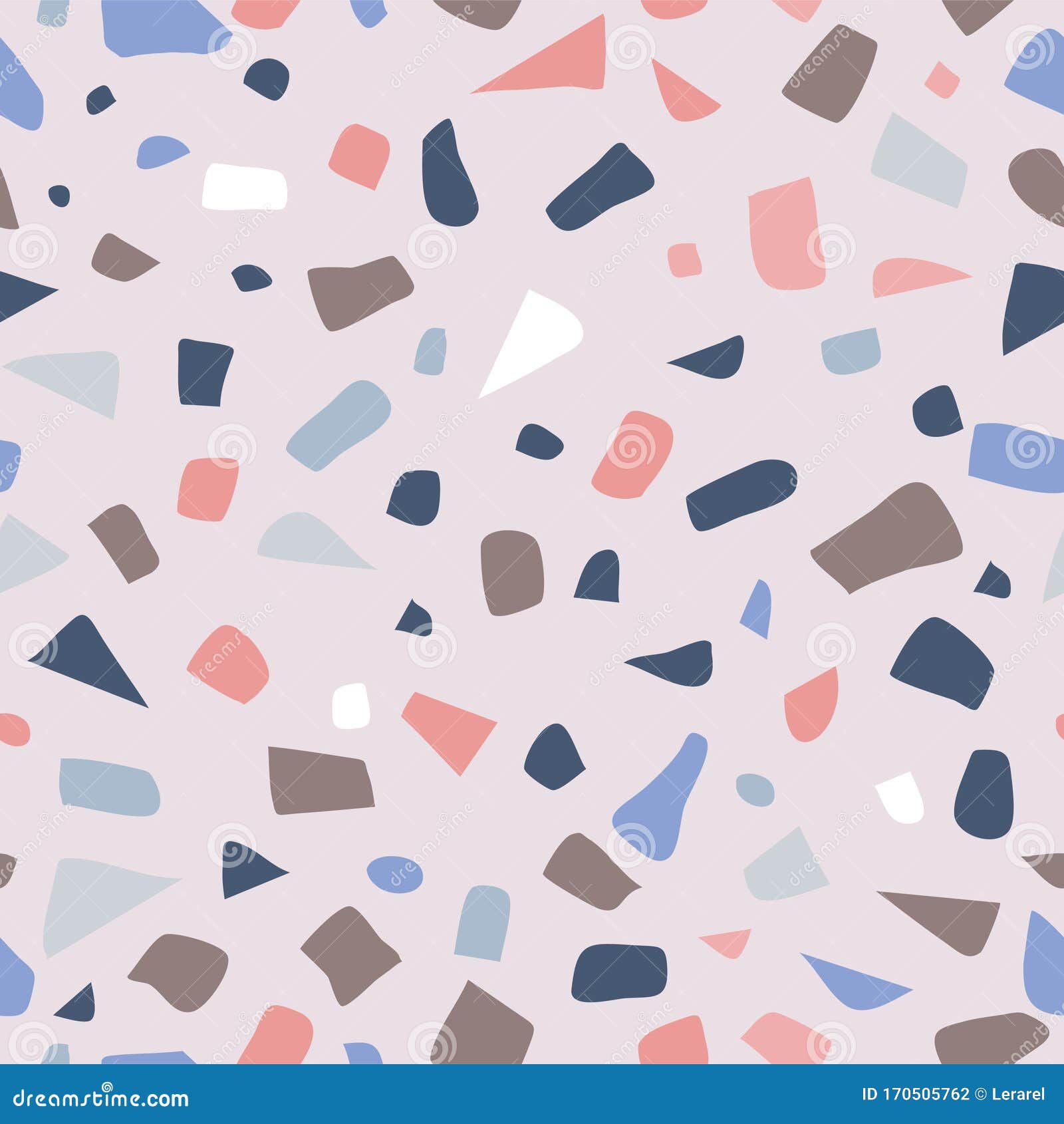 Bright Terrazzo Seamless Pattern. Abstract Terrazzo Design in Pink and ...