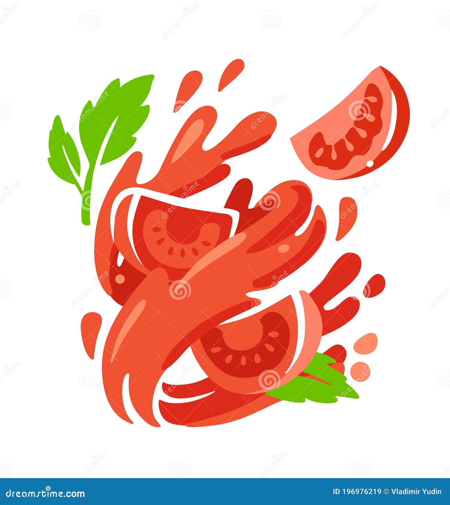 Different Bright Tomatoes Spinning in Whirlpool Stock Vector ...