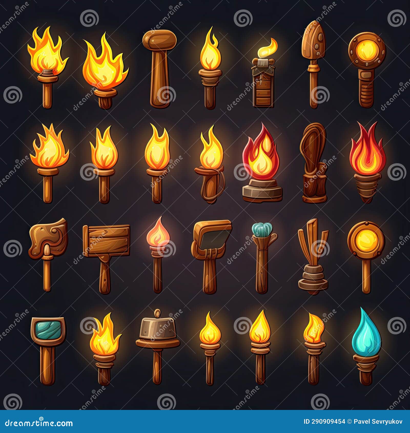 Bright Torch Fire Flame Flare Unique Logo Vector Illustration ...