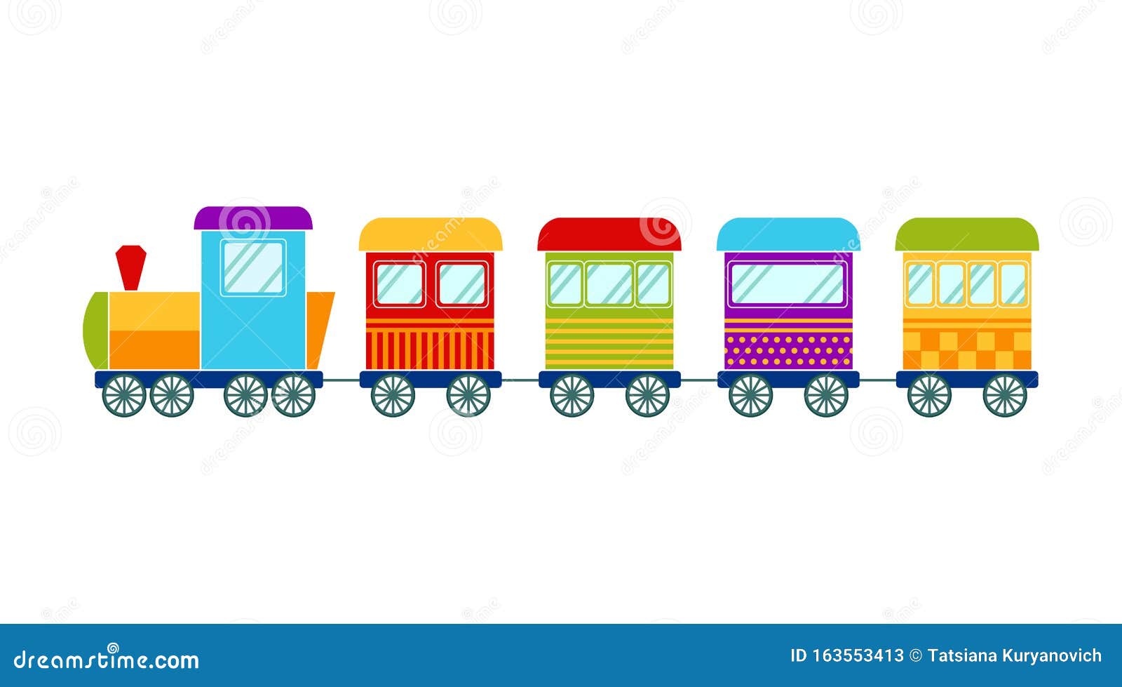 Bright Toy Train, Vector Illustration Stock Vector - Illustration of ...