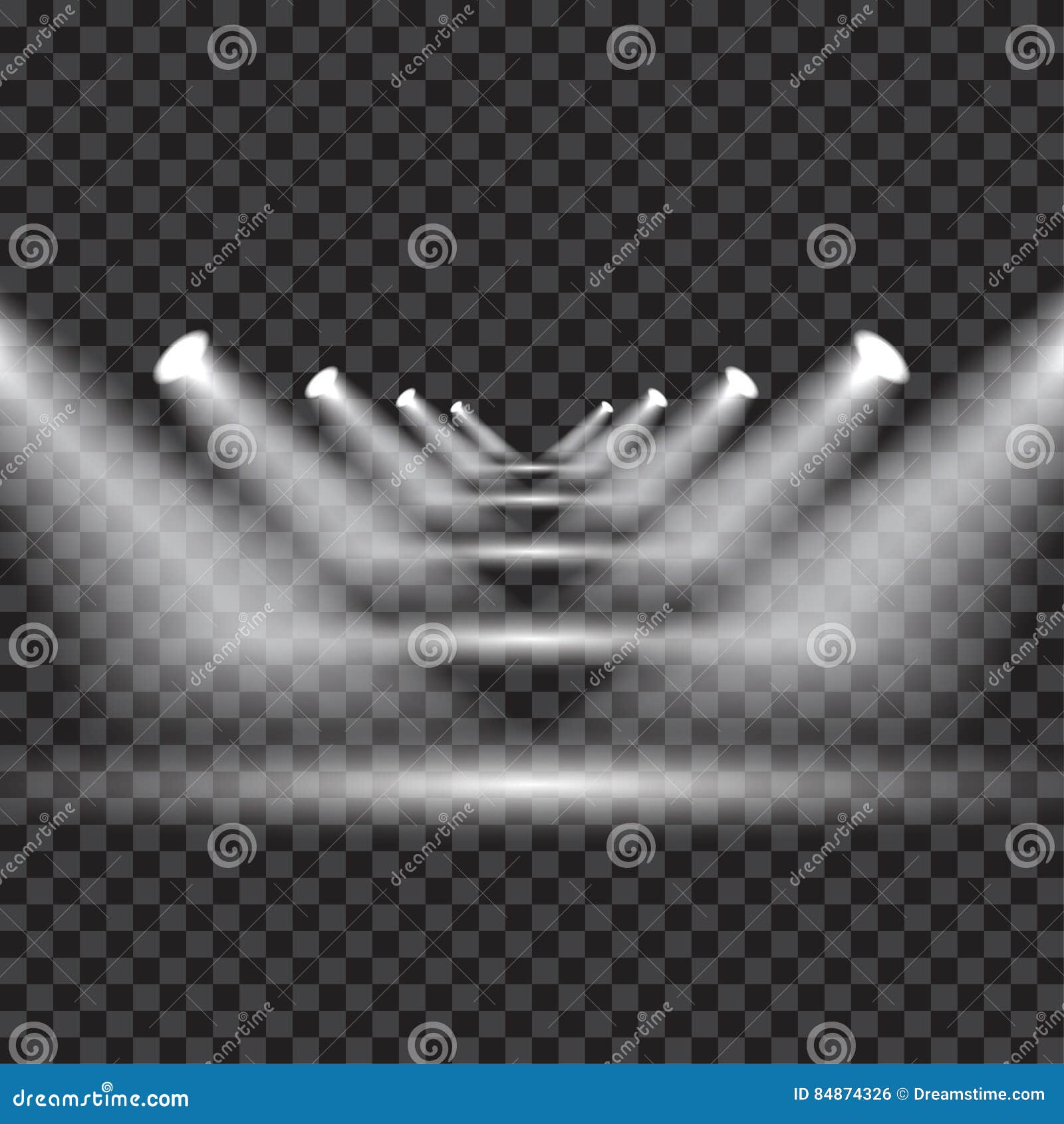 Bright Transparent Lighting with Spotlights at Different Low Levels ...