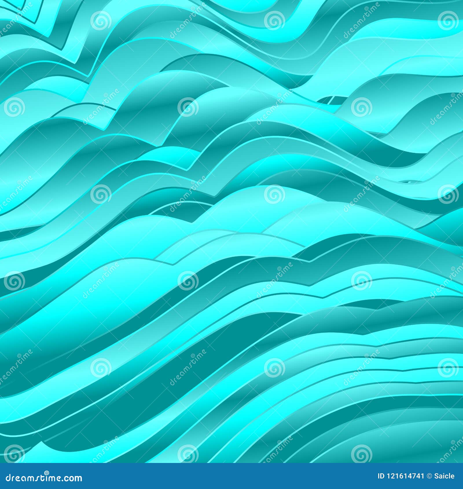 Bright Turquoise Abstract Wavy Pattern Design Stock Vector ...