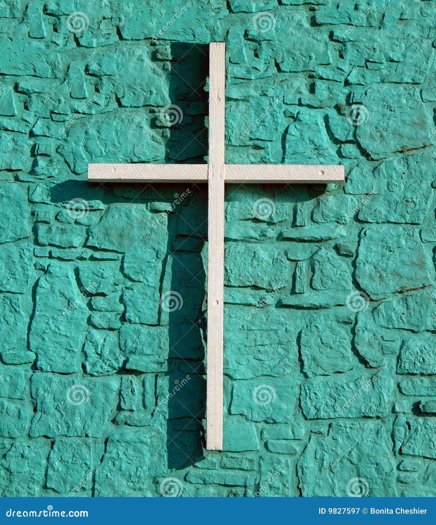 Bright Turquoise Cross stock image. Image of wooden, symbol - 9827597
