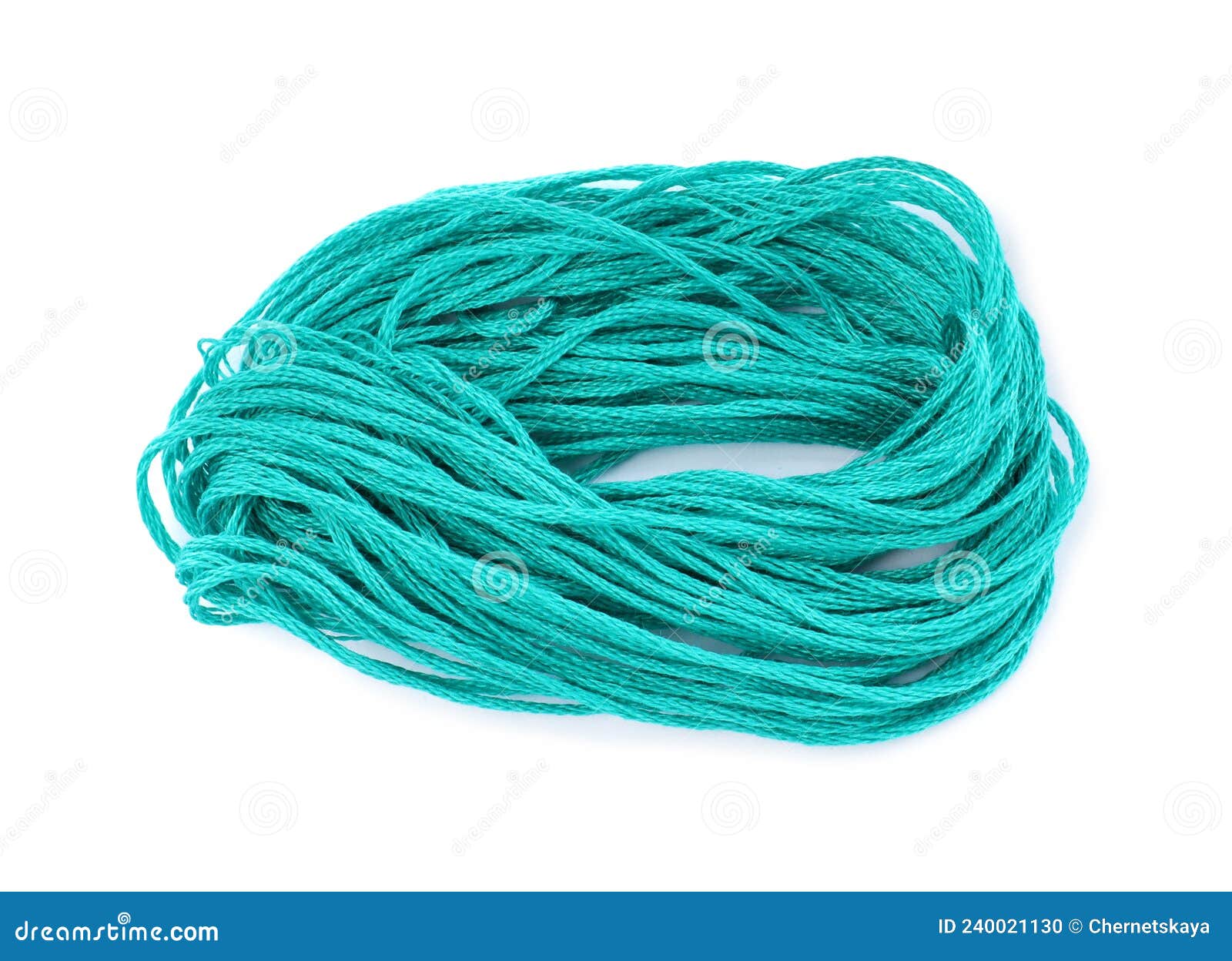 Bright Turquoise Embroidery Thread on White Background Stock Photo ...