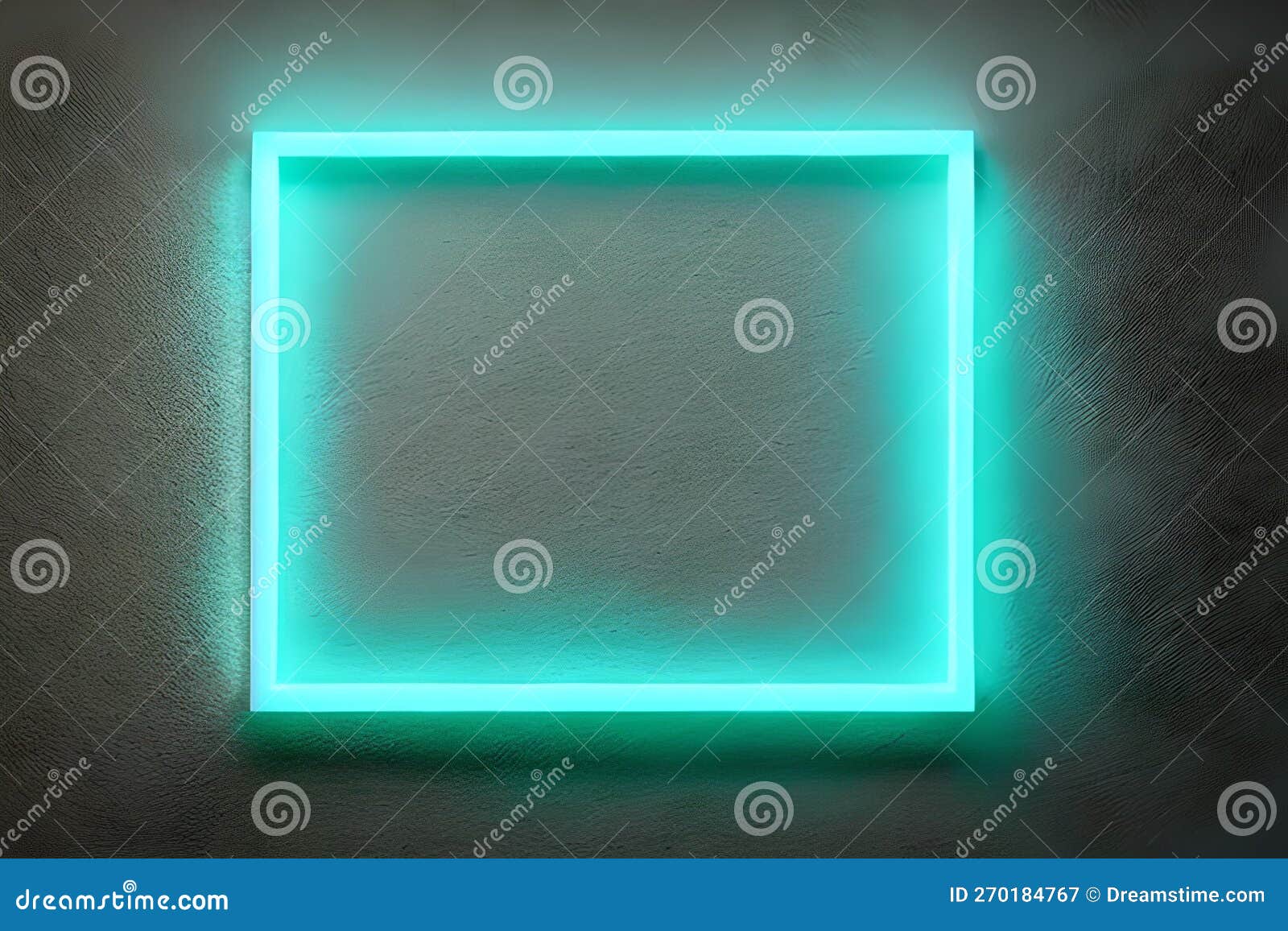 Bright Turquoise Rectangle Neon at the Wall Backdrop and Background ...