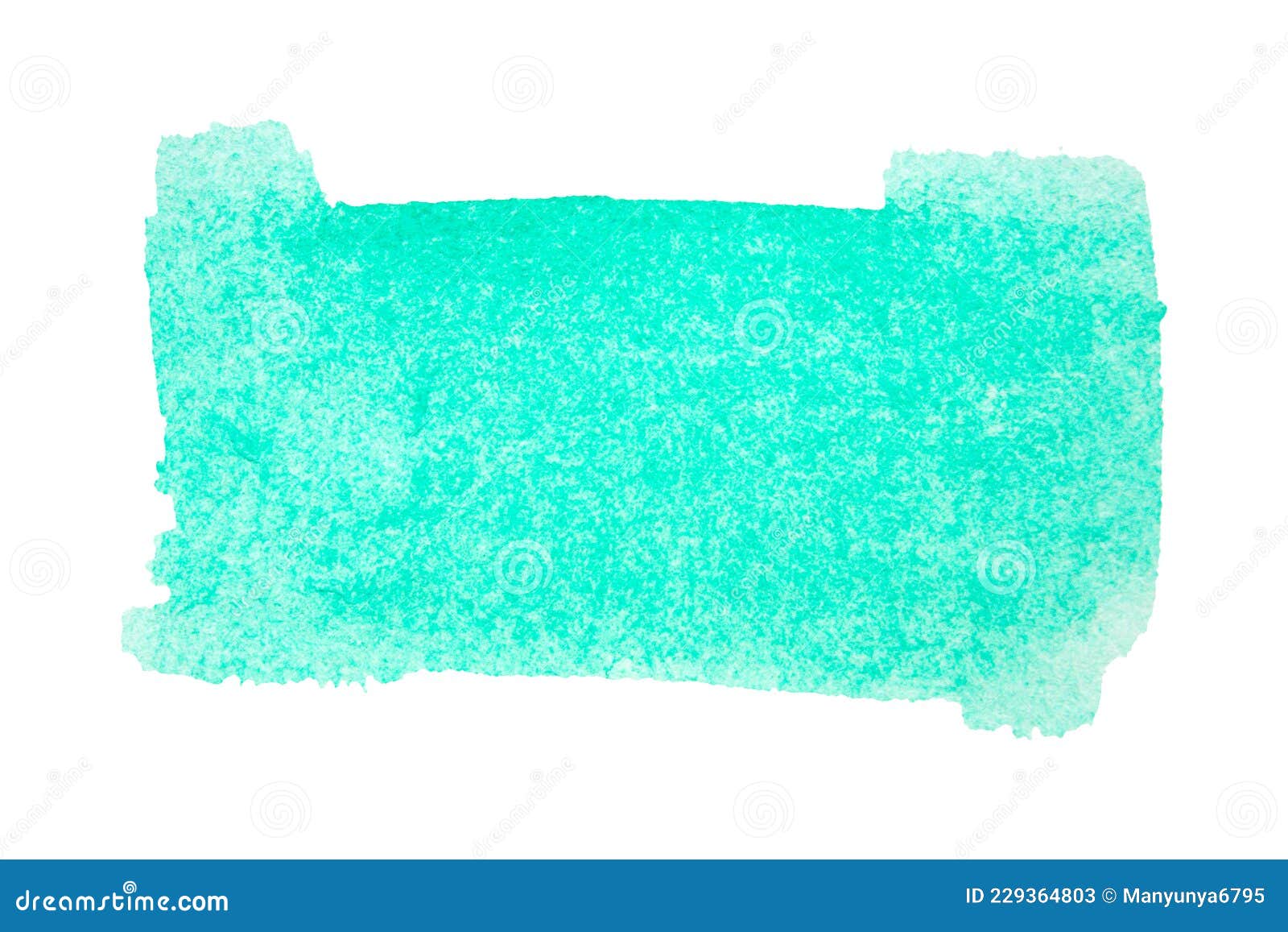 Bright Turquoise Rectangular Stain of Watercolor Paint Isolated on ...